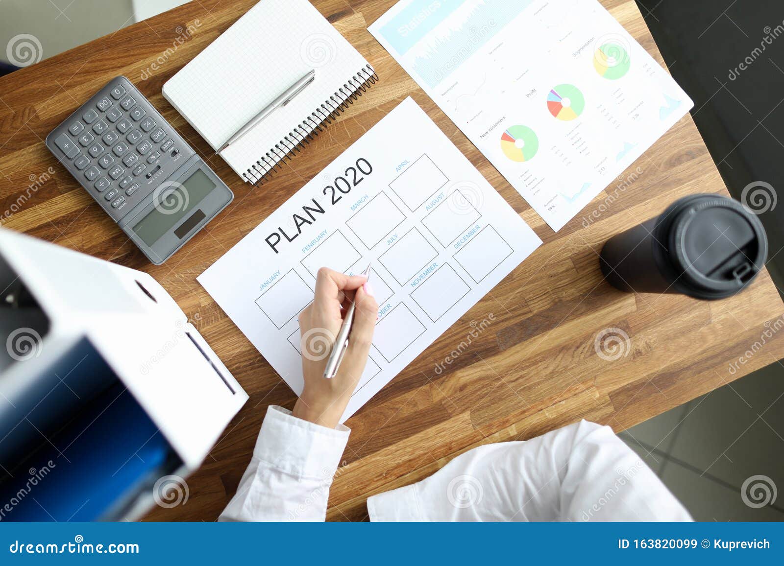 Business planning on 2020 stock image. Image of page - 163820099