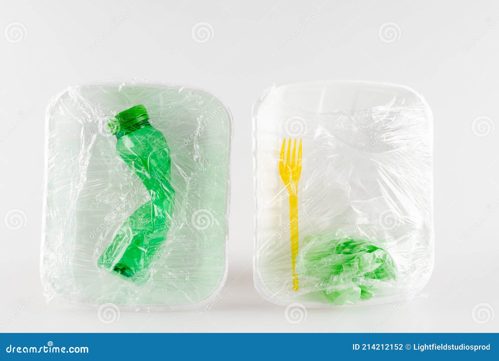 Top View of Plastic Plates with Stock Photo - Image of bottle ...