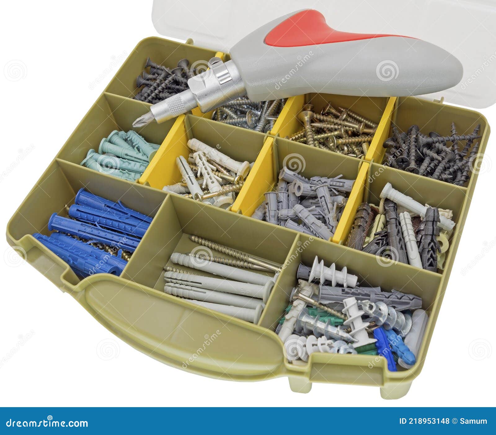 Top View of Plastic Plug and in Plastic Box Stock Photo - Image of ...