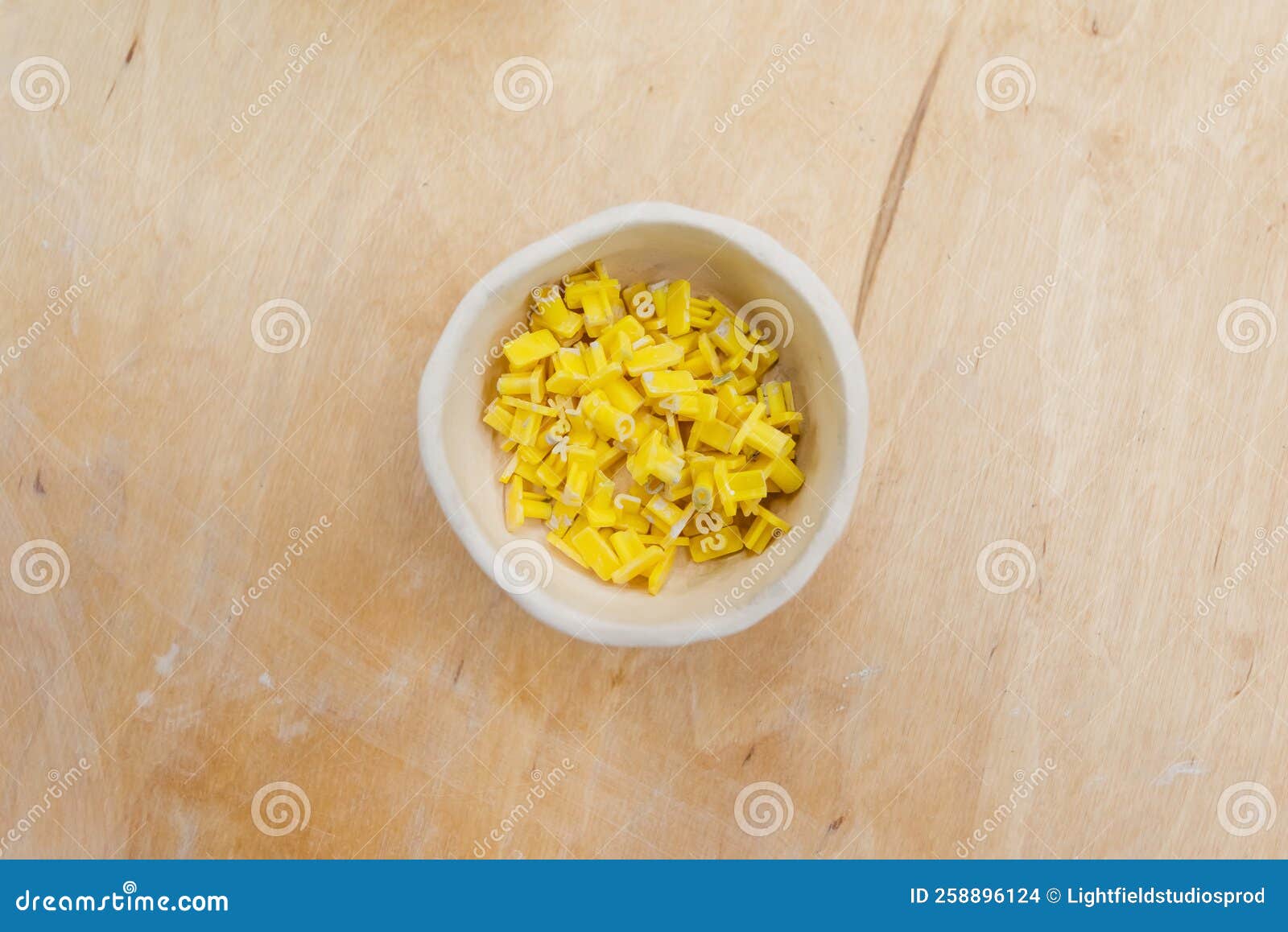 Top View of Plastic Tools with Stock Photo - Image of handmade, blur ...