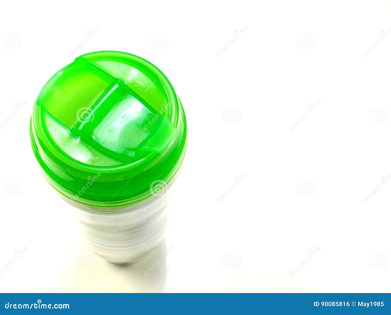 Top View of Plastic Water Bottle on White Background Stock Photo ...