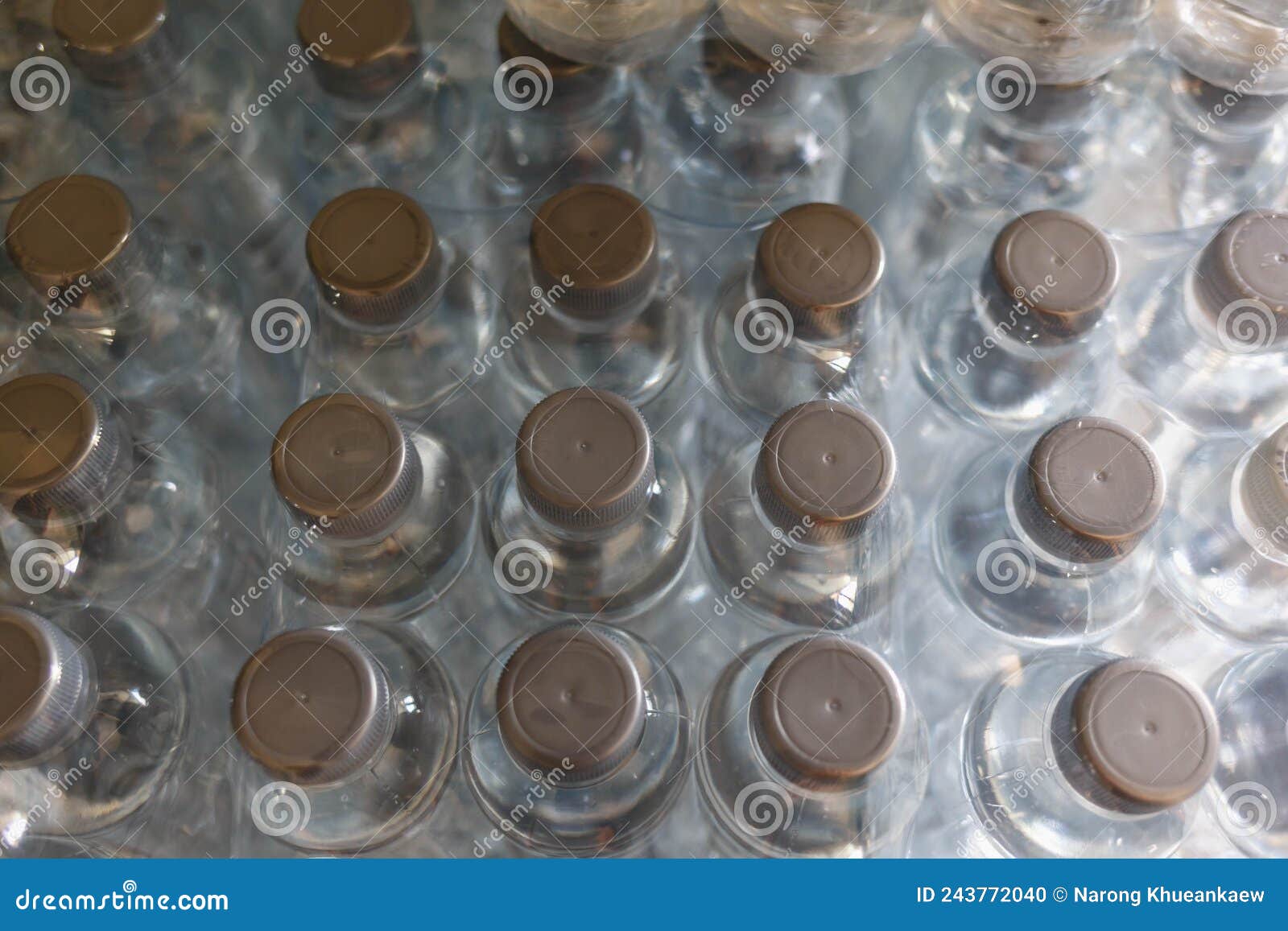 Top View of Plastic Water Bottles Packed in Packs Stock Photo - Image ...