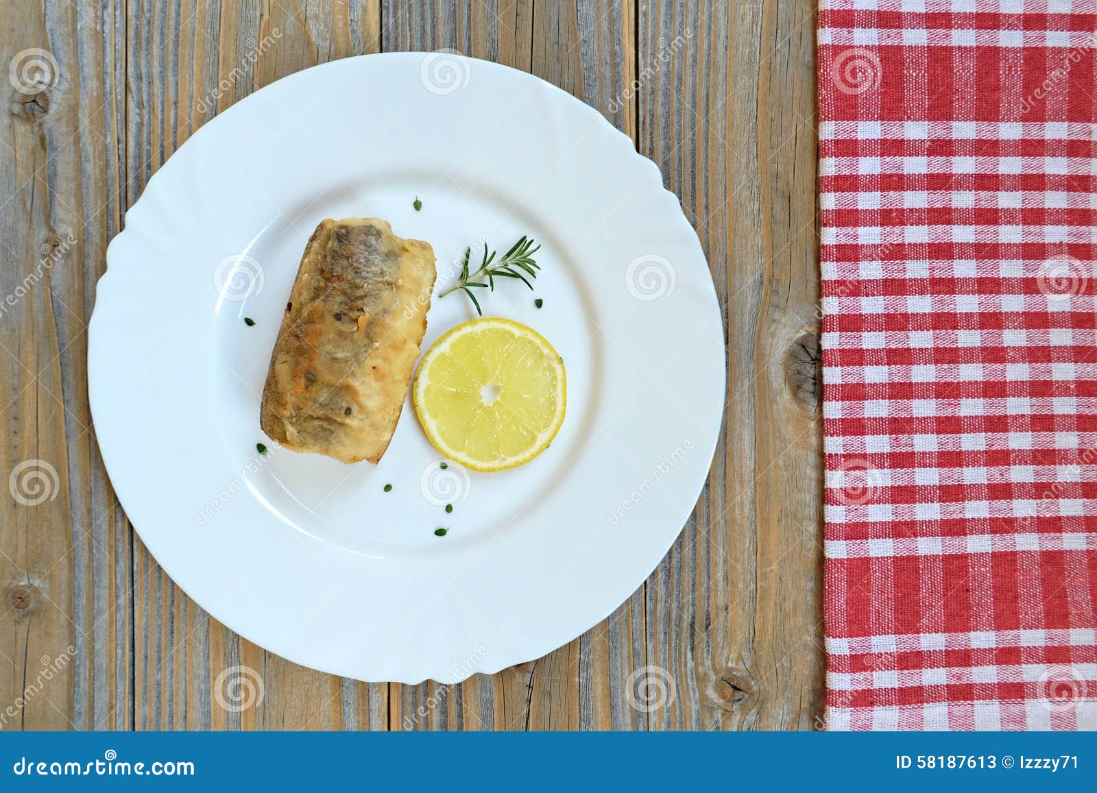 Top View of the Plate with Fried Fish Stock Image - Image of cuisine ...