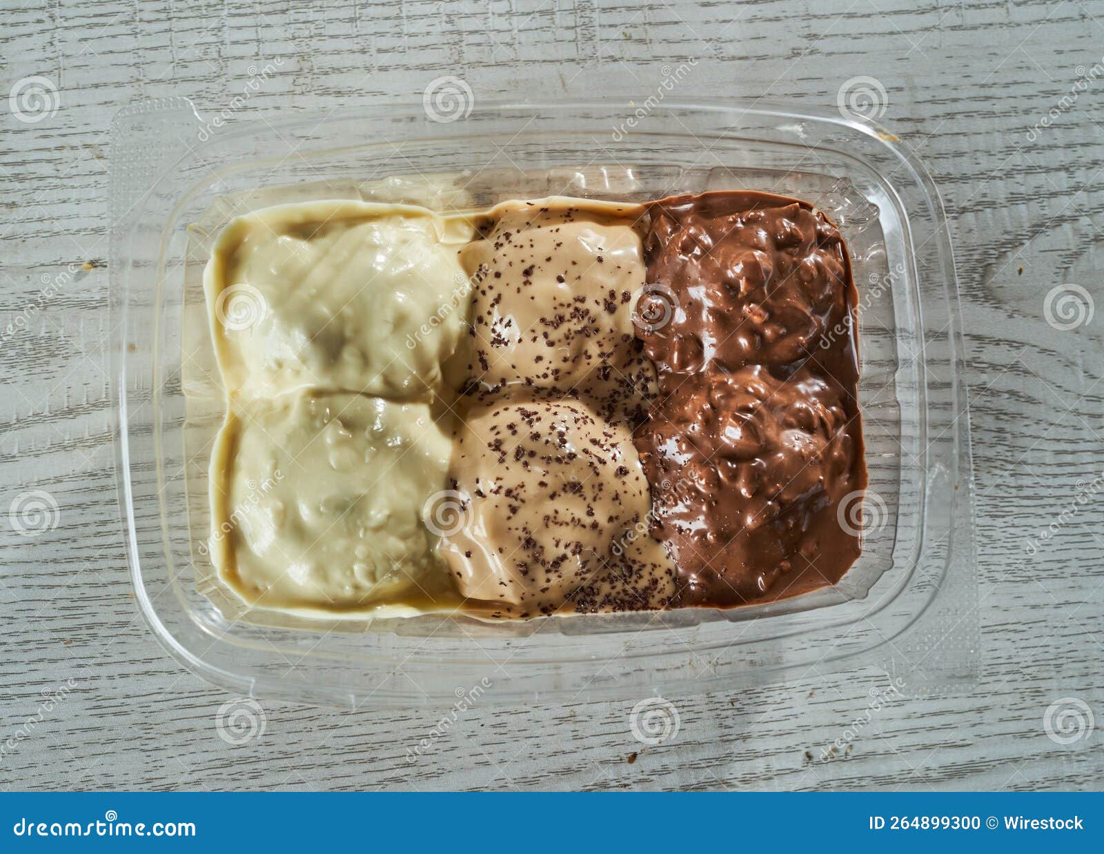 Top View of a Plate of Profiterole with Different Sort of Flavored ...