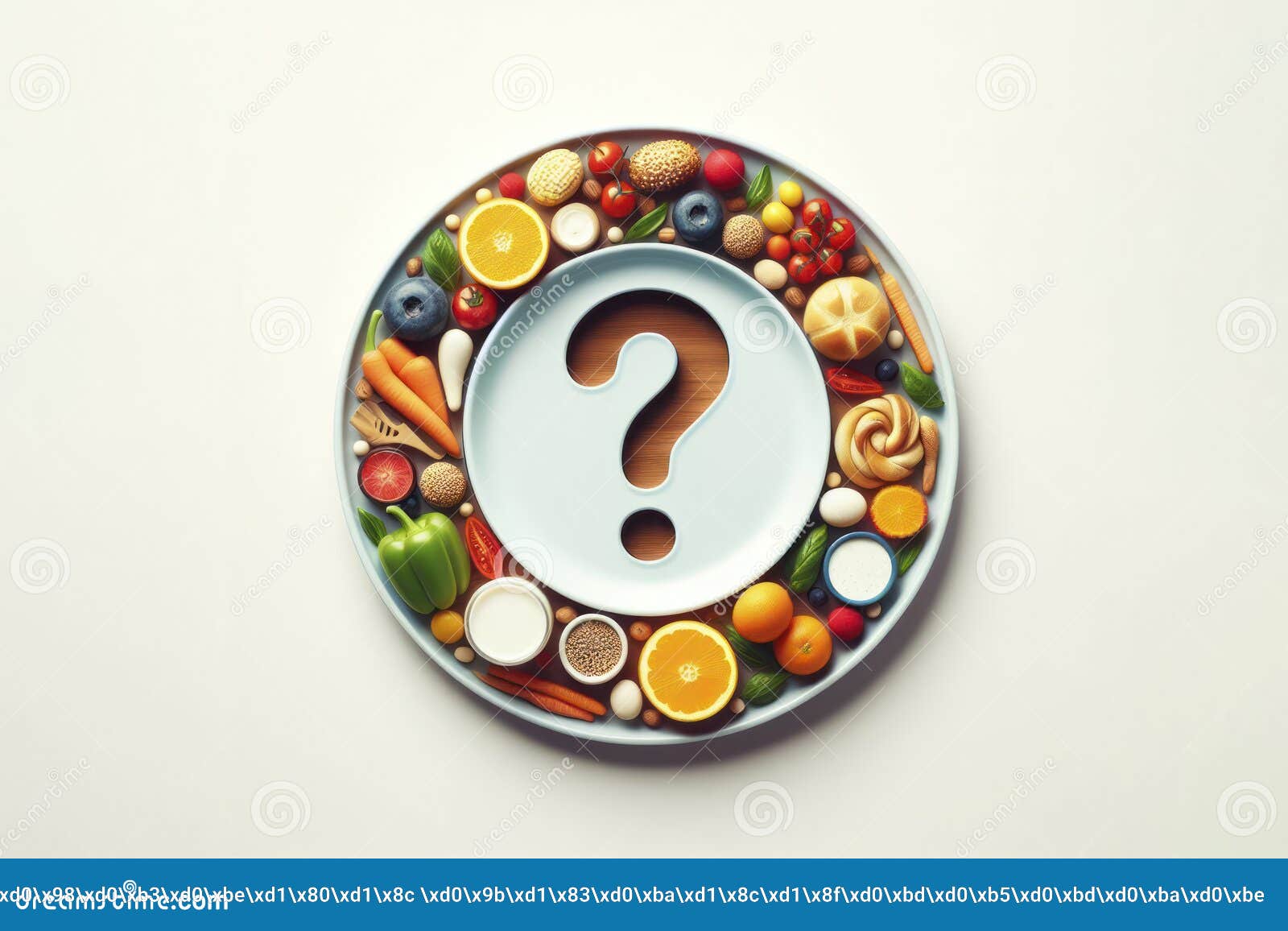 Top View Plate with Question Mark Isolated on Solid White Background ...