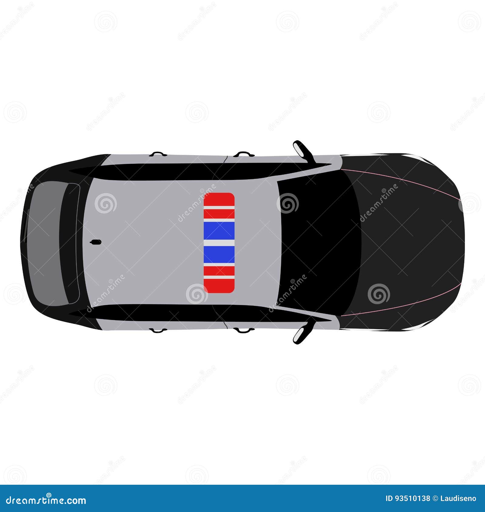 Top view of a police car stock vector. Illustration of transport - 93510138