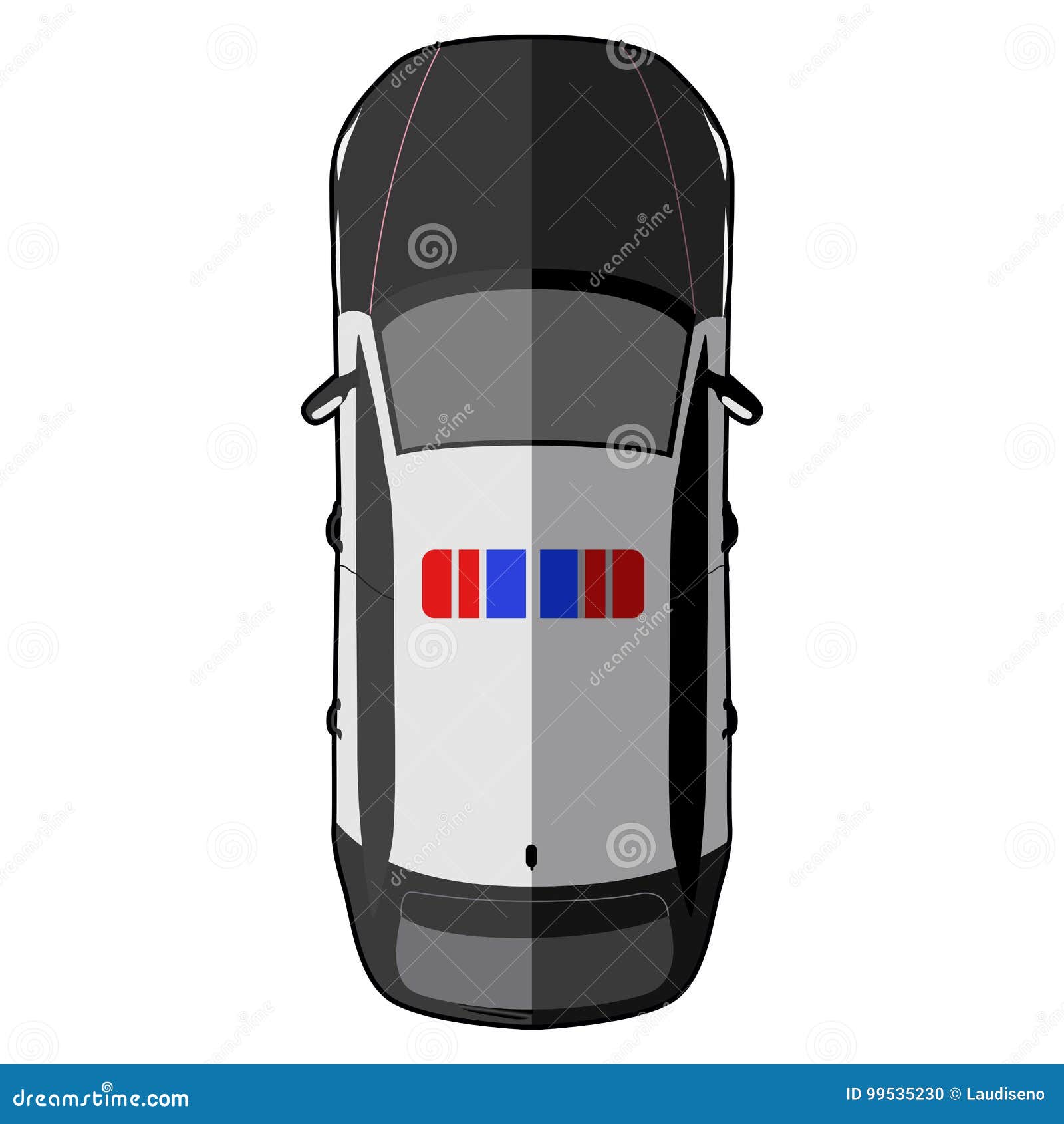 Top view of a police car stock vector. Illustration of automobile ...
