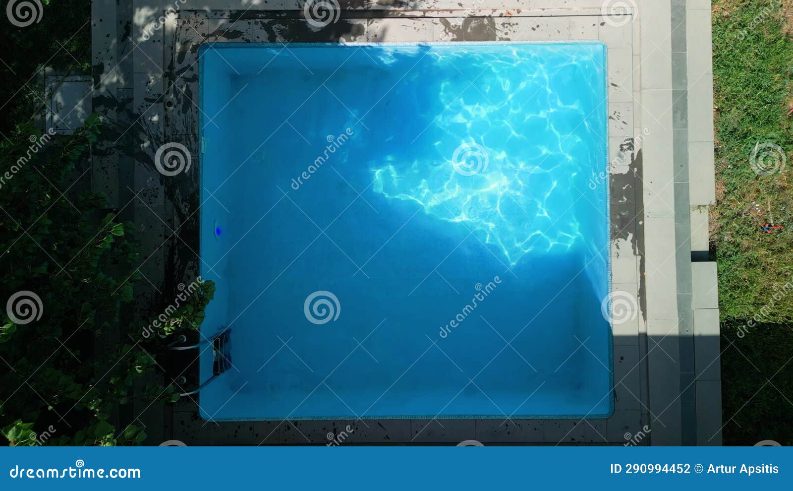 Aerial View of a Square Swimming Pool on a Bright Sunny Day Stock ...