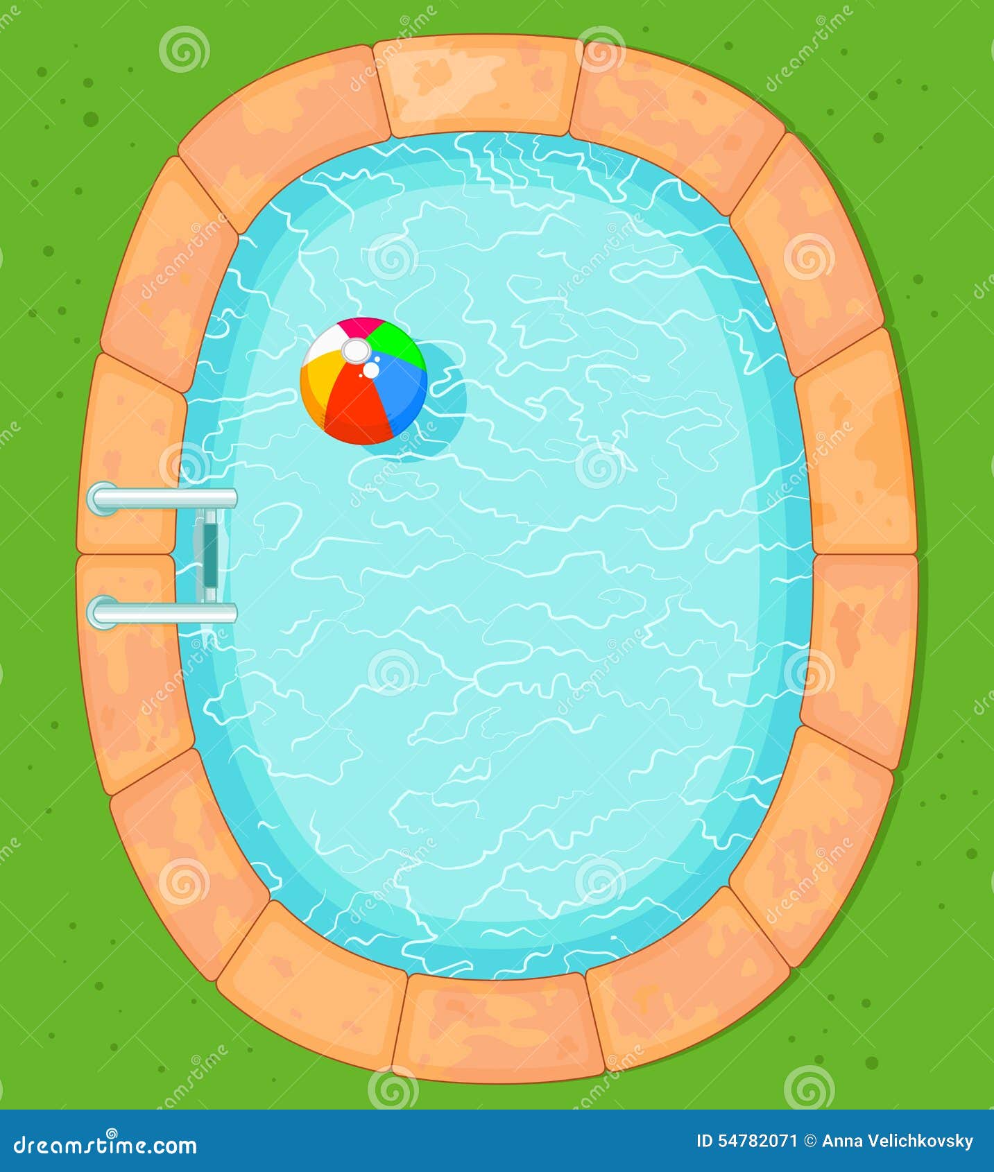 Top View Pool. Swimming Pools Of Different Shapes With Tile And Water ...