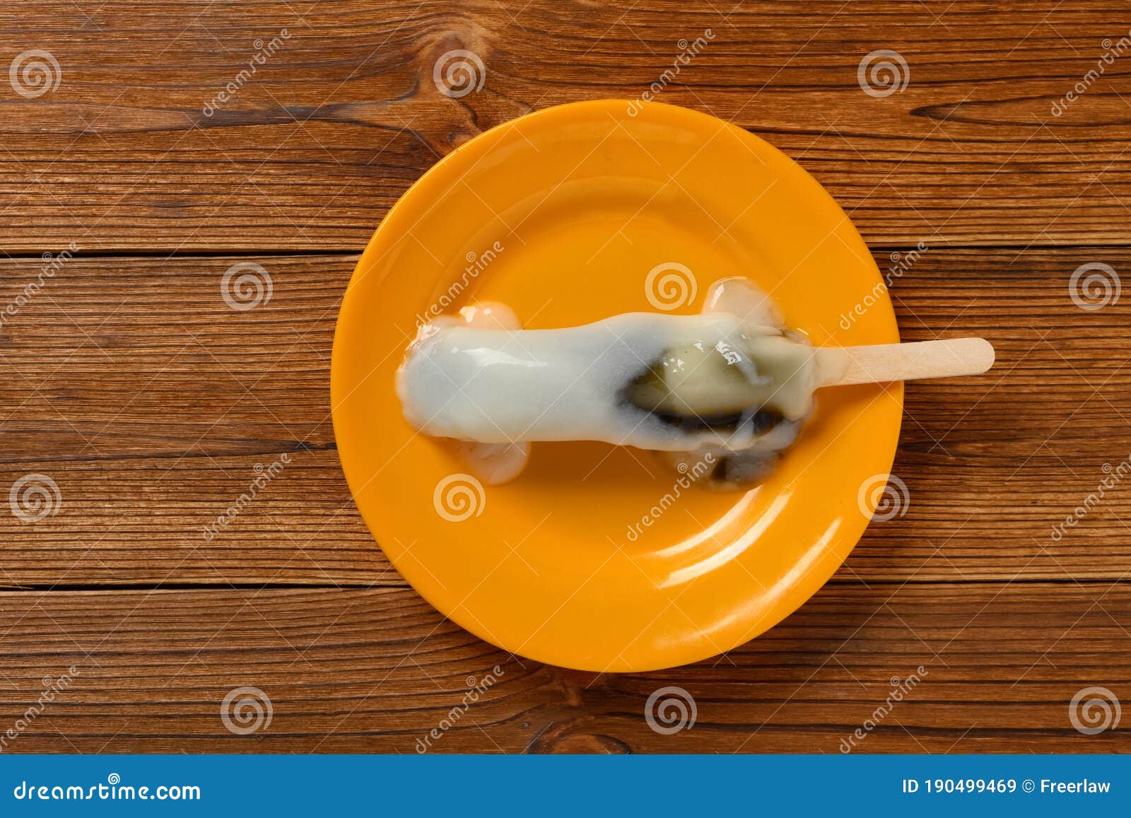 Popsicle in a Melting Process with Black Sesame Inside Stock Image ...