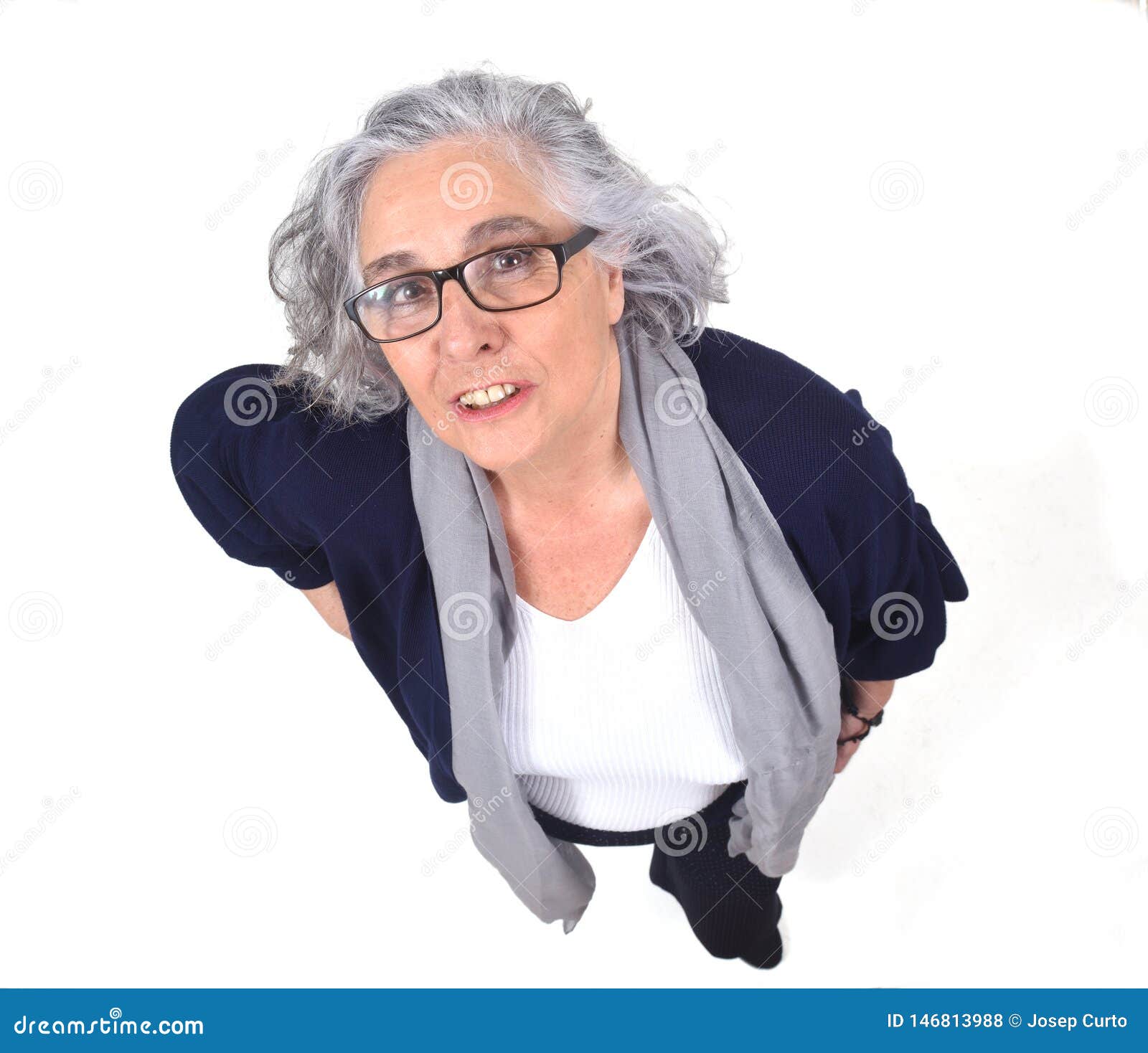 Top View Portrait of a Woman on White Stock Photo - Image of crazy ...