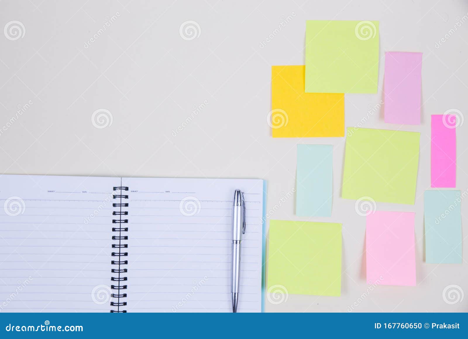 Top View Post it Paper Note Stock Photo - Image of blank, design: 167760650