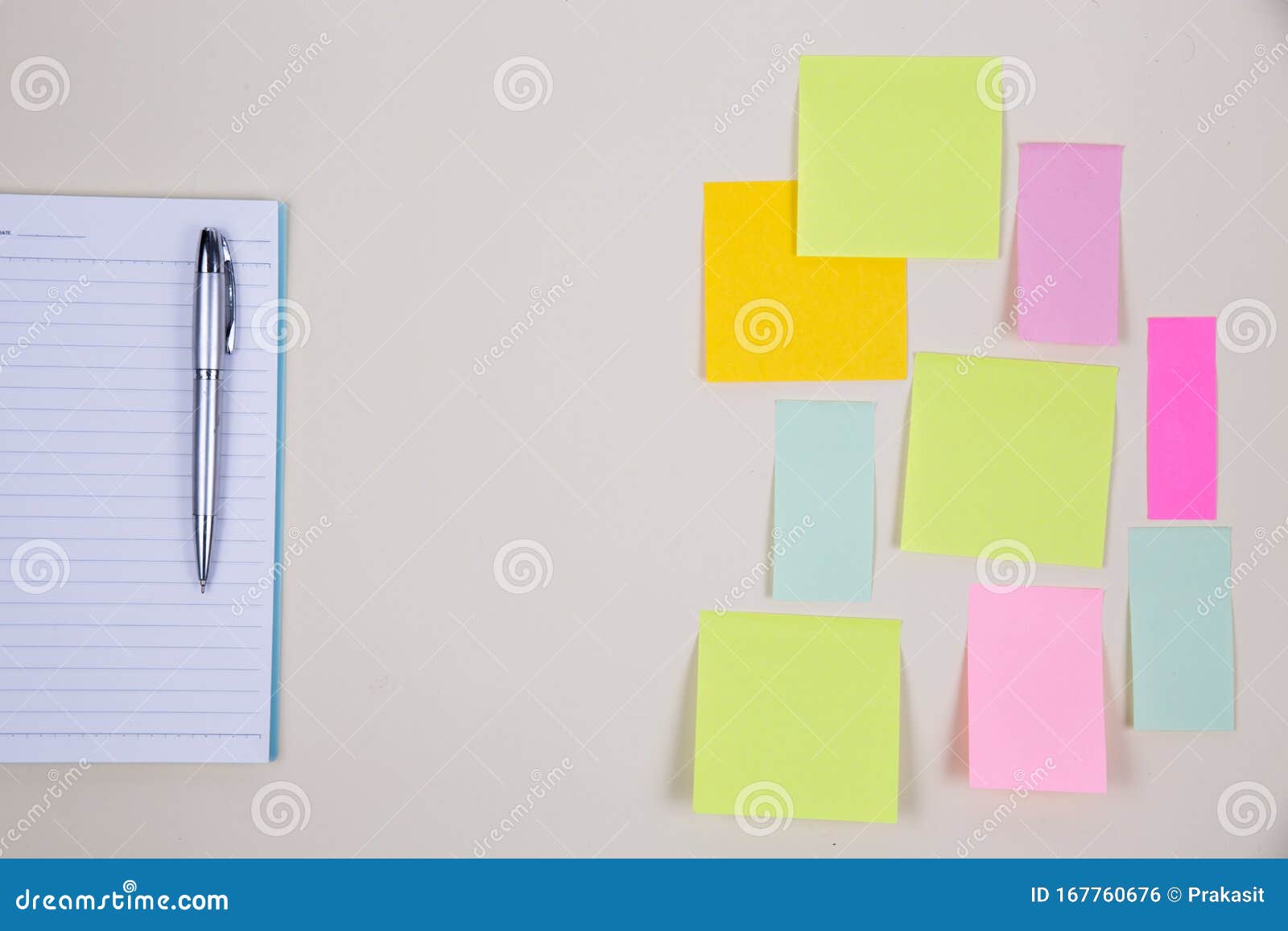 Top View Post it Paper Note Stock Photo - Image of object, color: 167760676