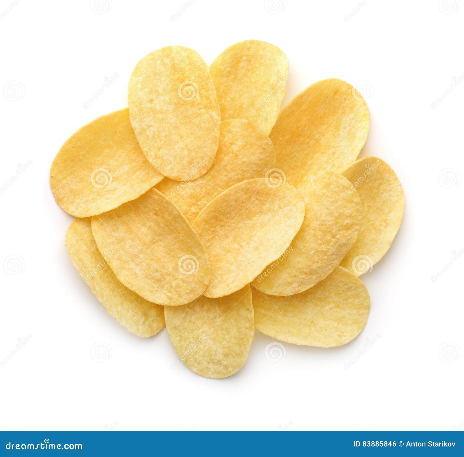 Top view of potato chips stock photo. Image of american - 83885846