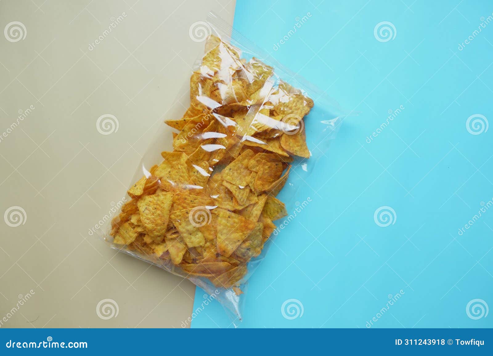 Top View of Potato Chips Packet on a Table Stock Photo - Image of stack ...