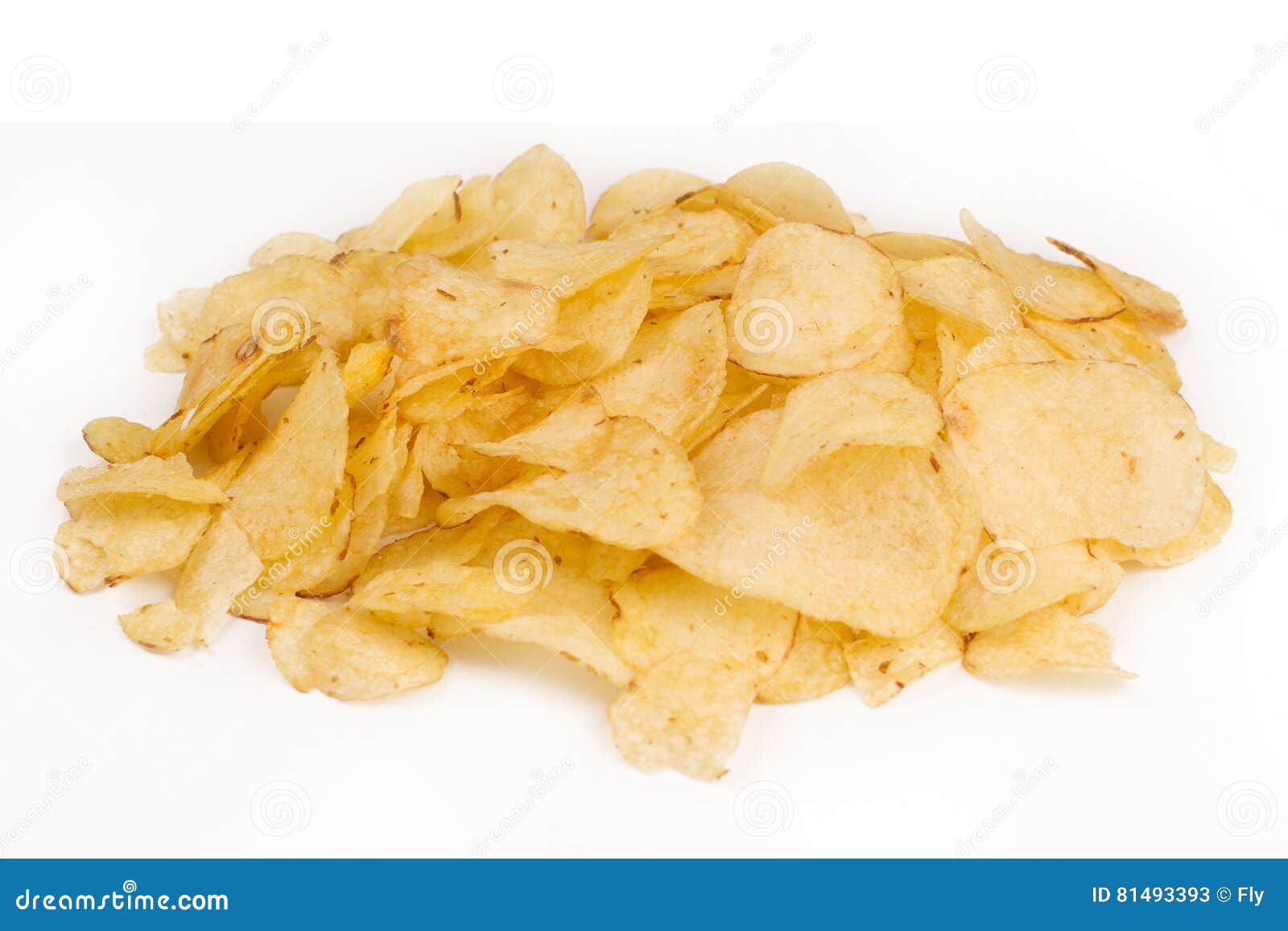 Top View of Potato Snacks Pile Isolated on White Stock Image - Image of ...