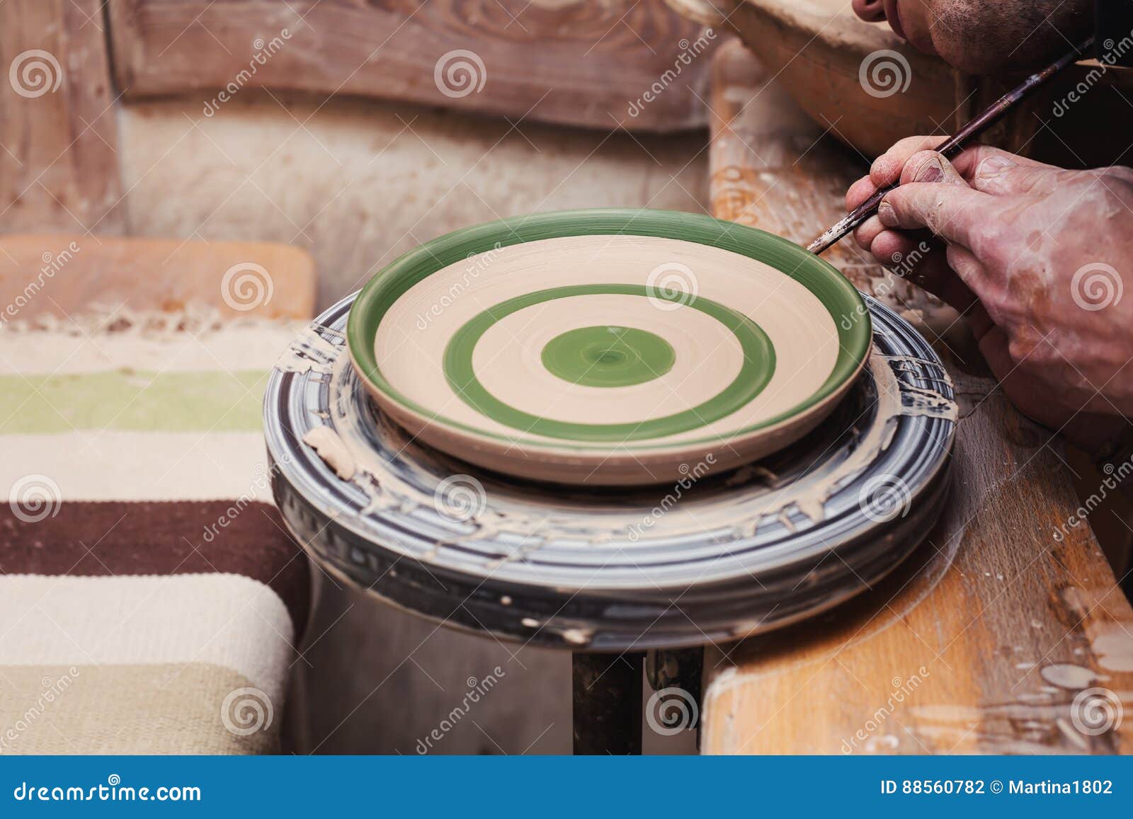 Top View of Potter Making Ceramic Pot on the Pot Stock Photo - Image of ...