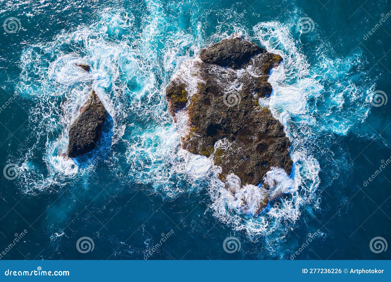 Top View of the Powerful Surf and Beautiful Rocks. the Element of the ...