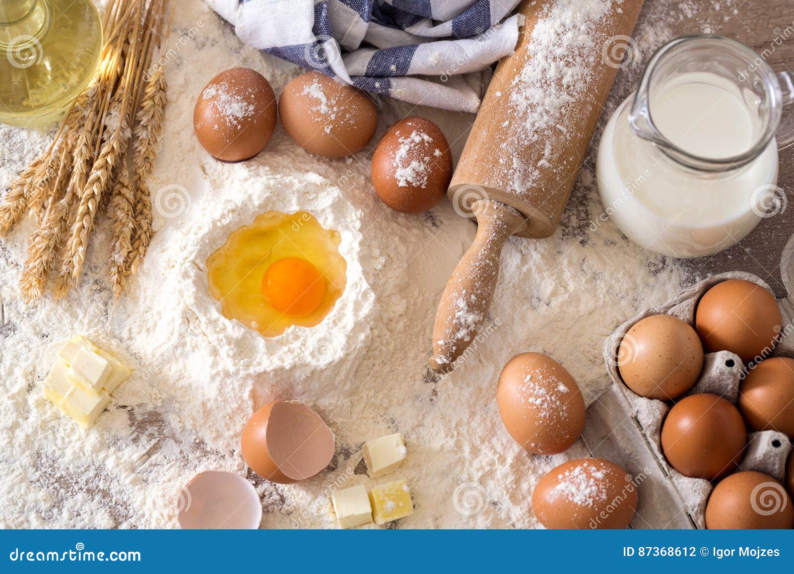 Top View on Prepared Ingredients for Baking Stock Photo - Image of ...