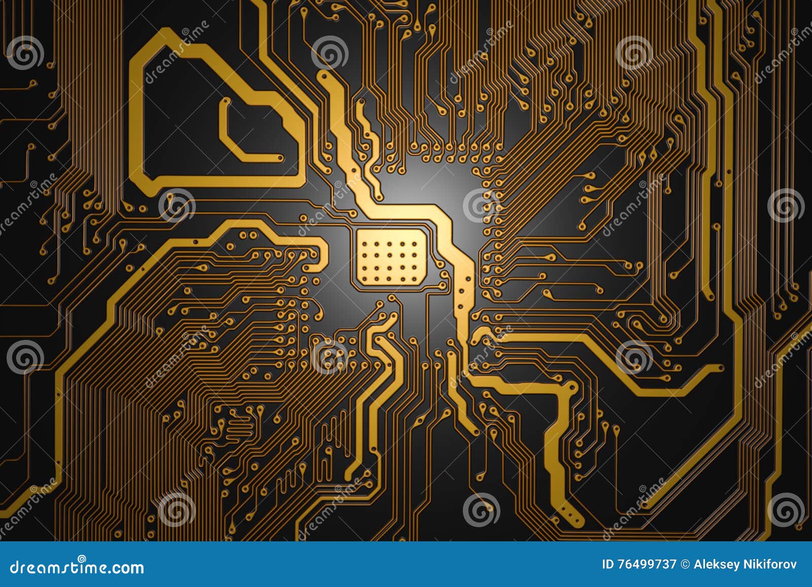 Top View of the Printed Circuit Board Stock Illustration - Illustration ...