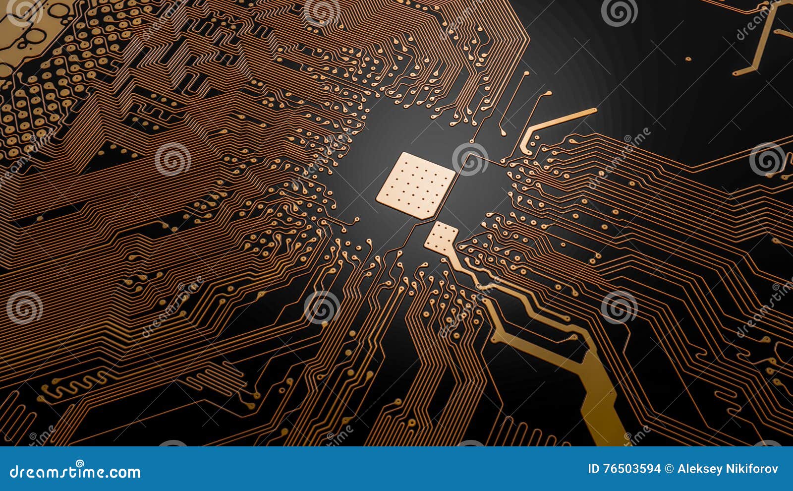 Top View of the Printed Circuit Board Stock Photo - Image of yellow ...