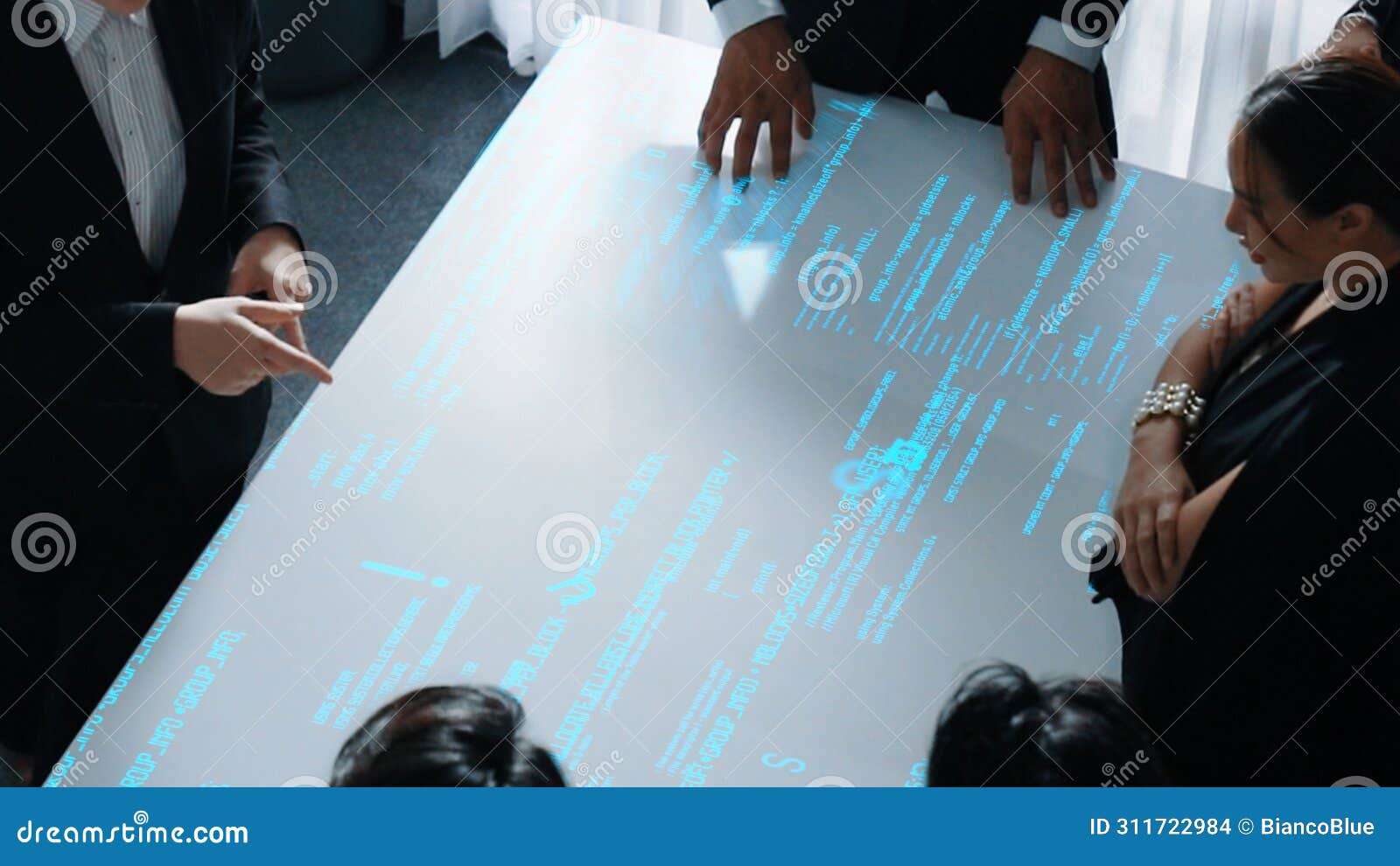 Top View of Business Team Share Idea about Coding Prompt. Directorate ...