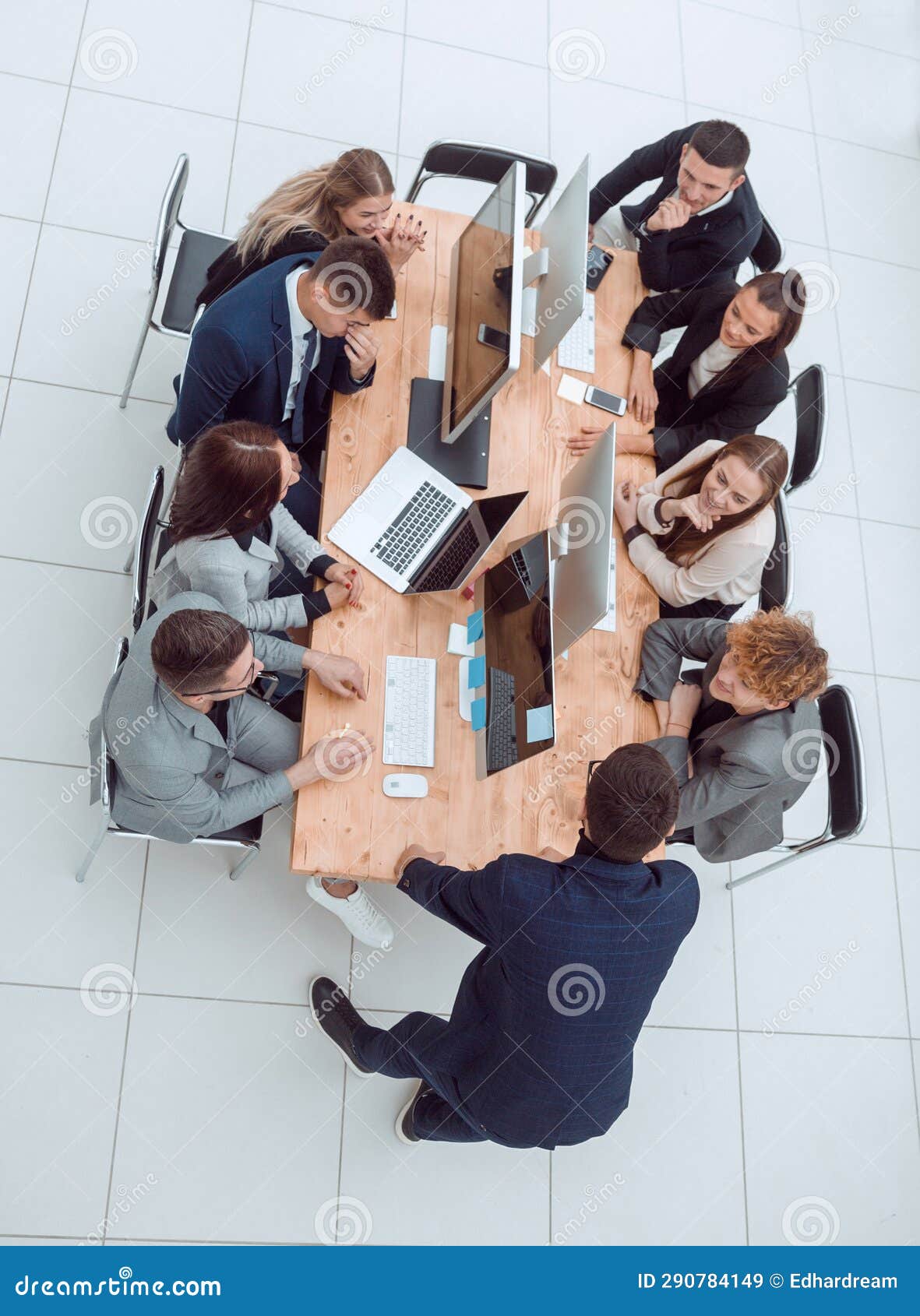 Top View. Project Manager at a Meeting with the Business Team Stock ...