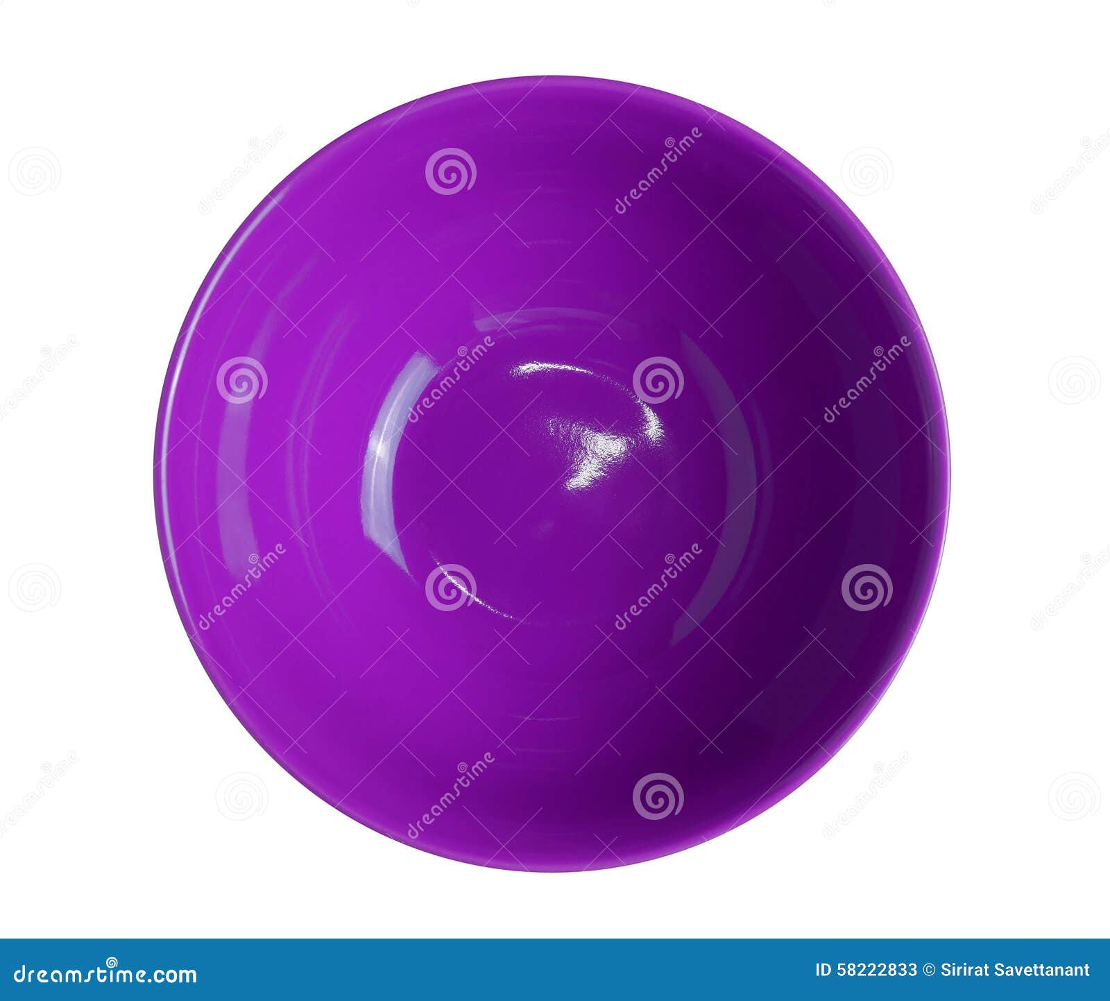 Top View Purple Empty Bowl Isolated on White Background Stock Image ...