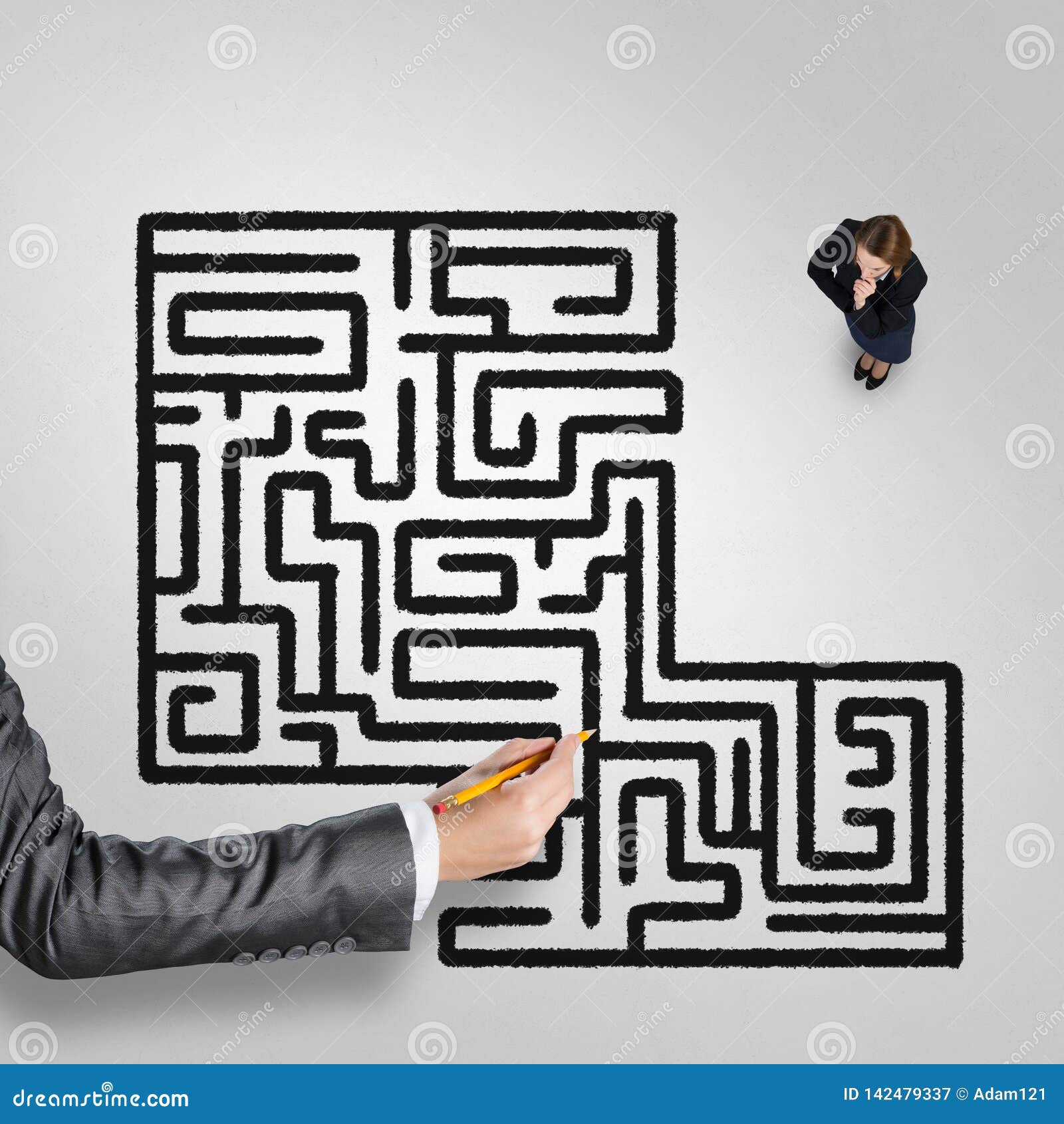 Finding Right Problem Solution Stock Image - Image of labyrinth ...