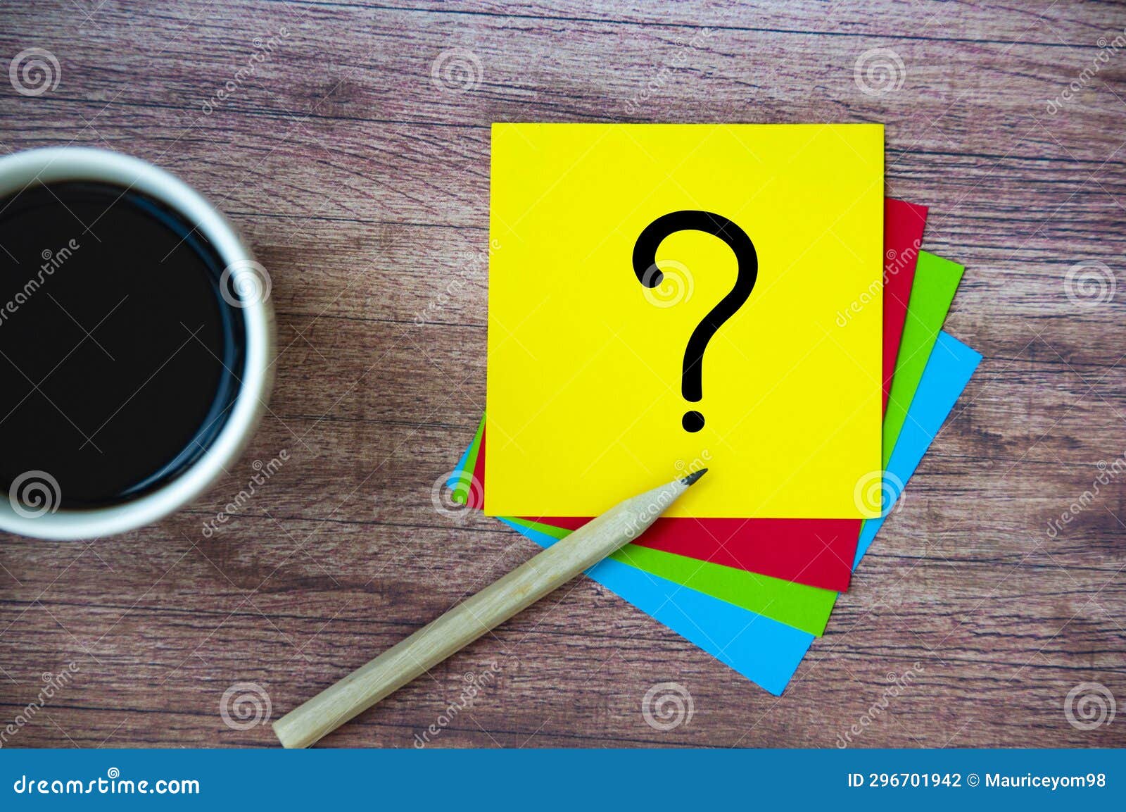 Top View of Question Mark on Notepad. Question and Answer Concept Stock ...