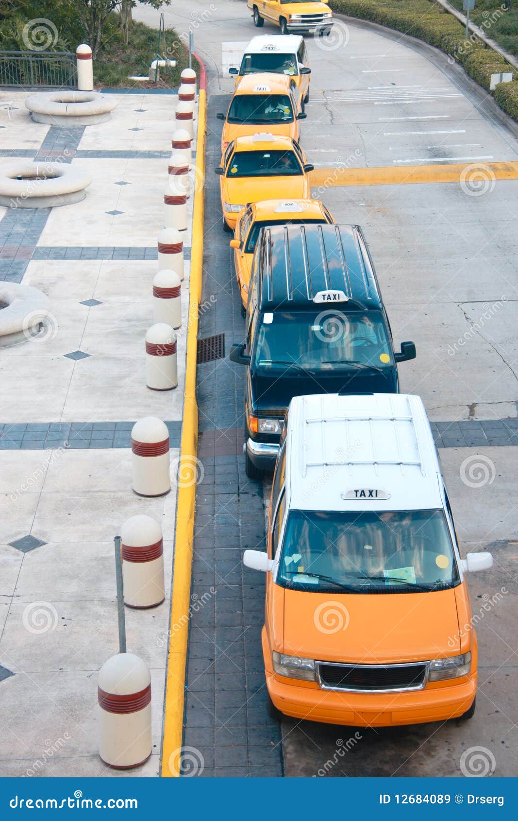 Top View on Queue of Taxicabs Stock Image - Image of road, busy: 12684089