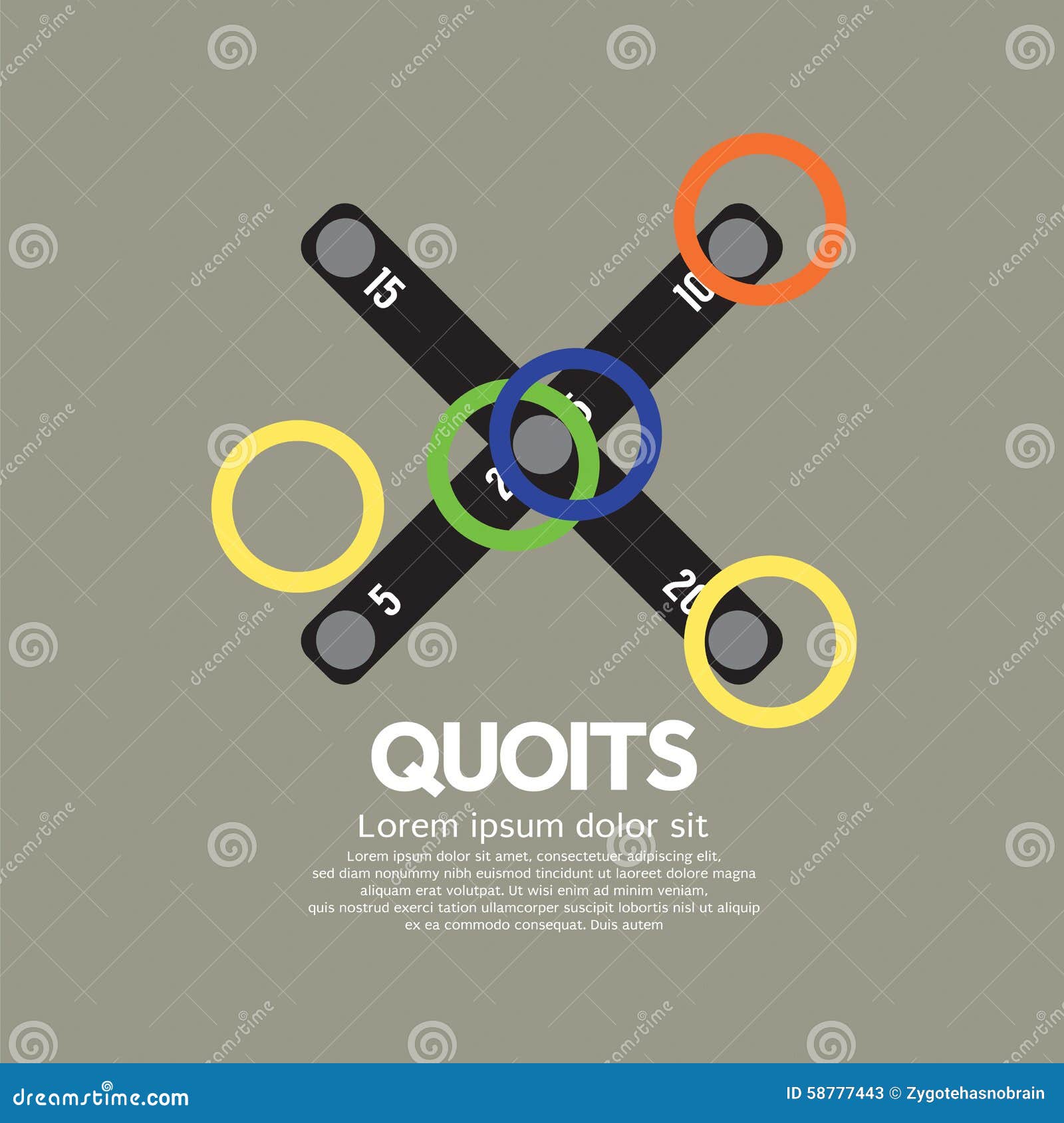 Top View of Quoits. stock vector. Illustration of graphic - 58777443