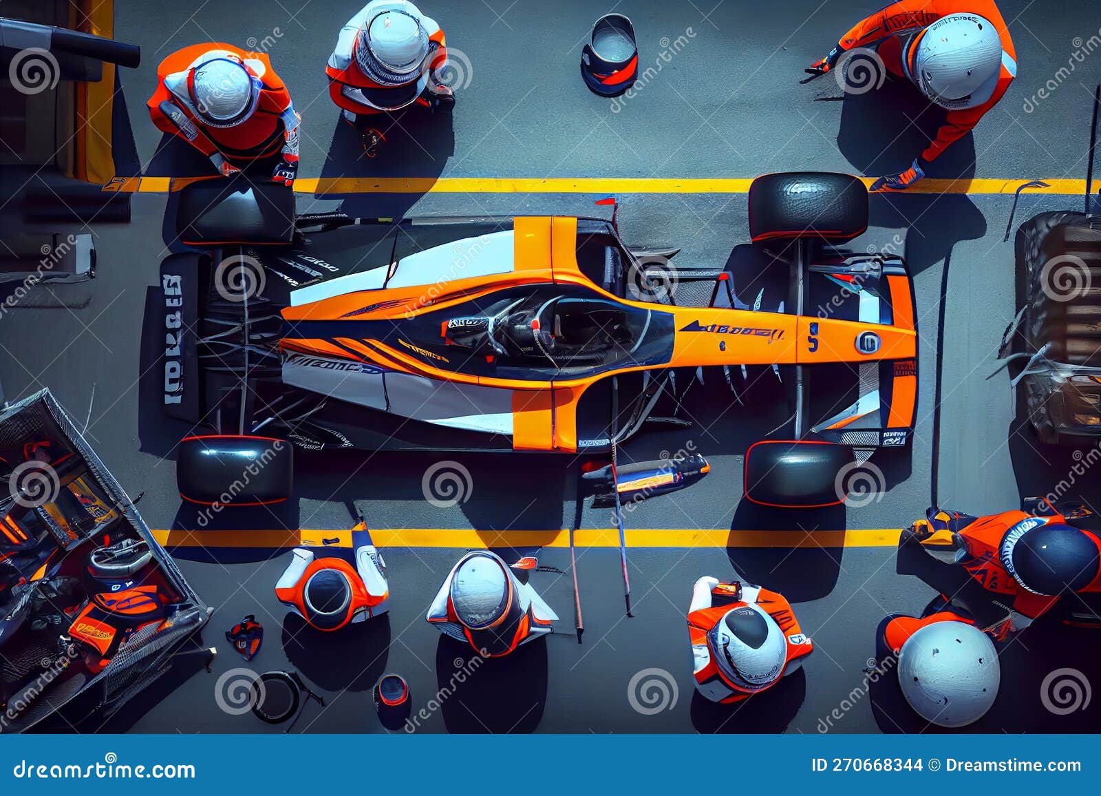 Top View of a Racing Car. Generative AI Stock Illustration ...