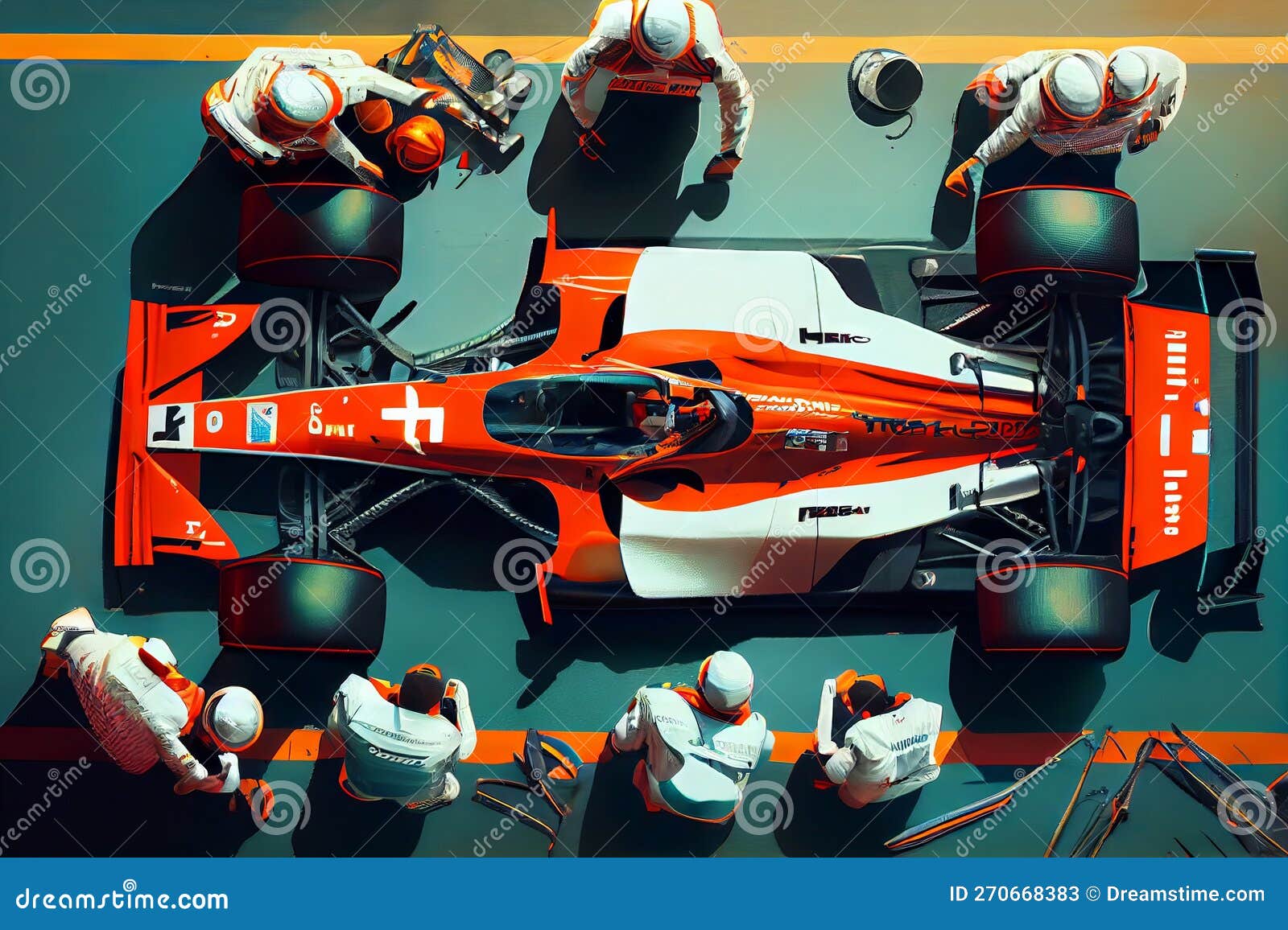 Top View of a Racing Car. Generative AI Stock Illustration ...