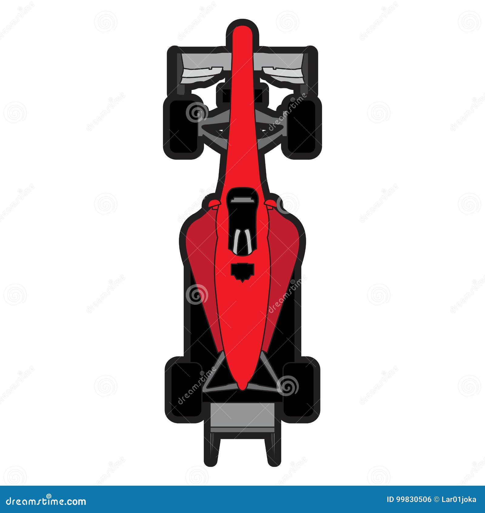 Top view of a racing car stock vector. Illustration of comic - 99830506