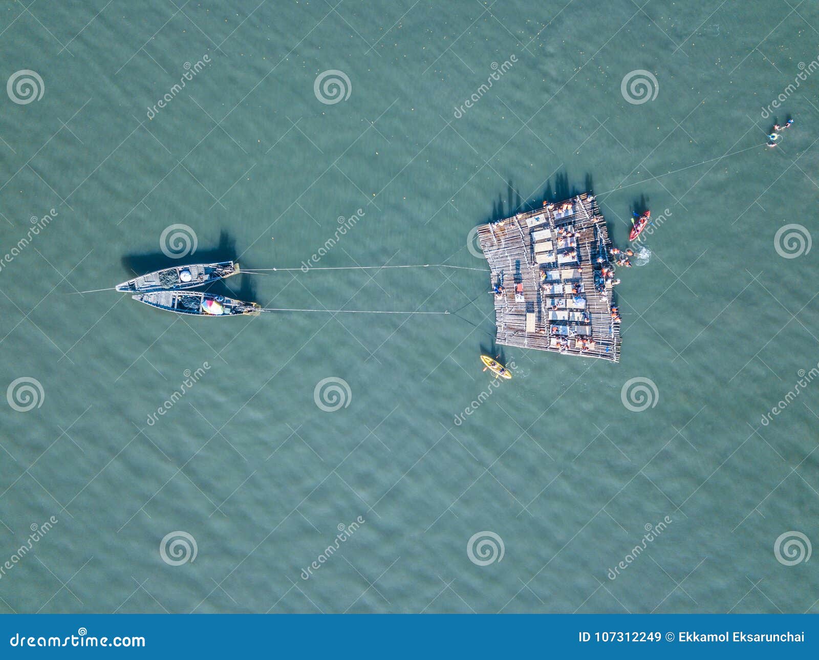 Top View of raft stock image. Image of green, person - 107312249