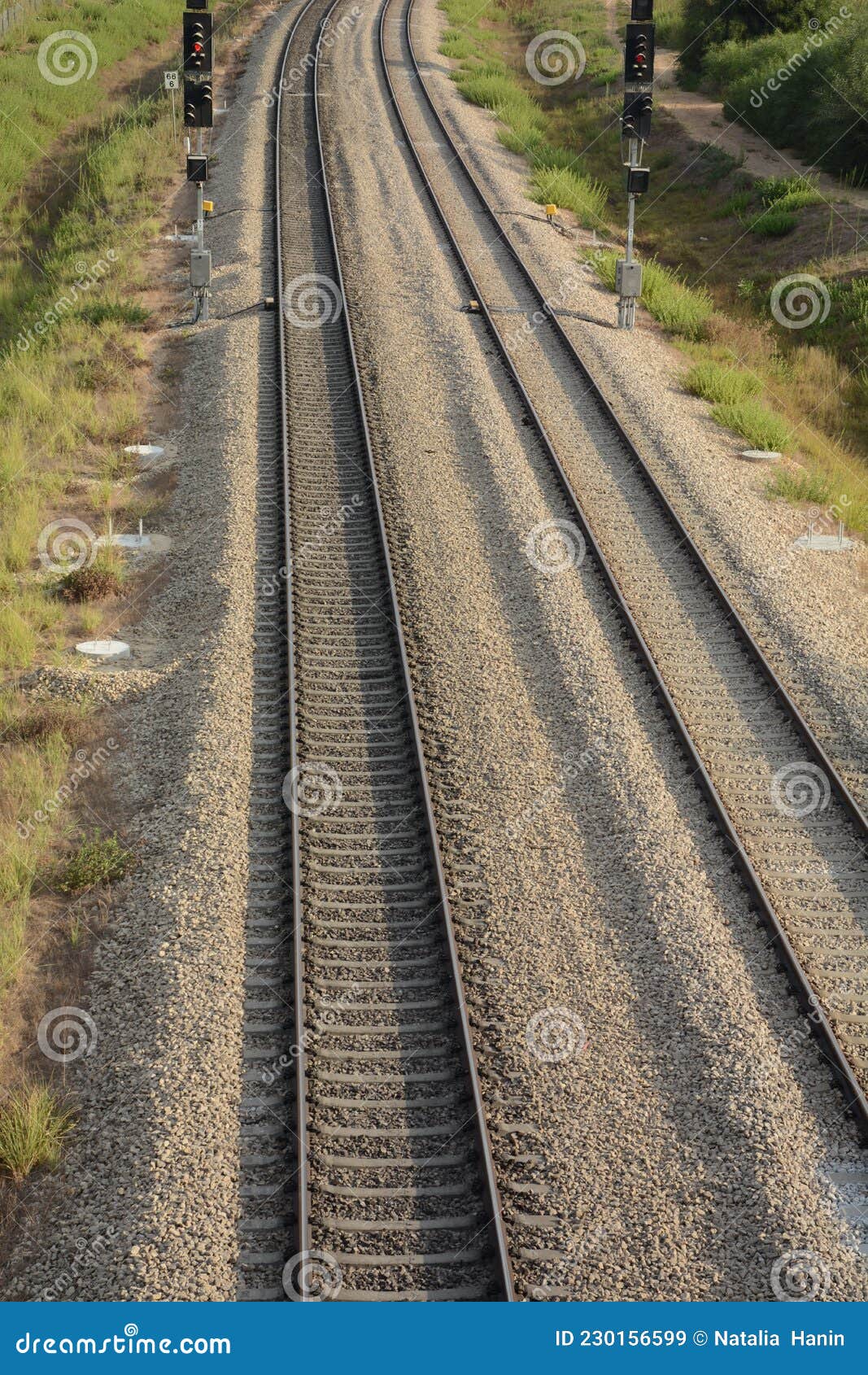 A Top View of the Rails of a Train. the Length of the Railway Track ...
