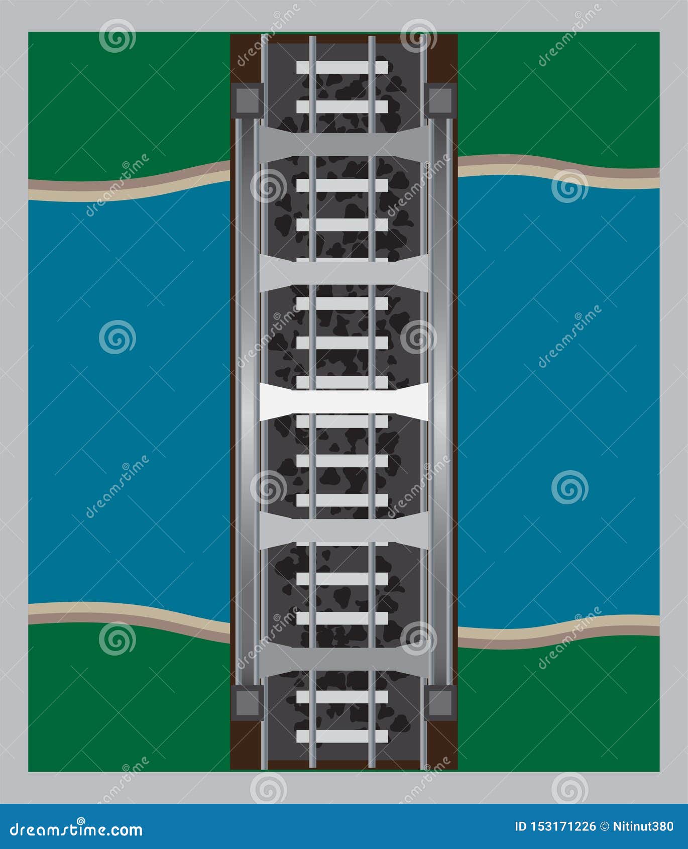 Top View Of Railway Bridge Vector Royalty-Free Stock Image ...