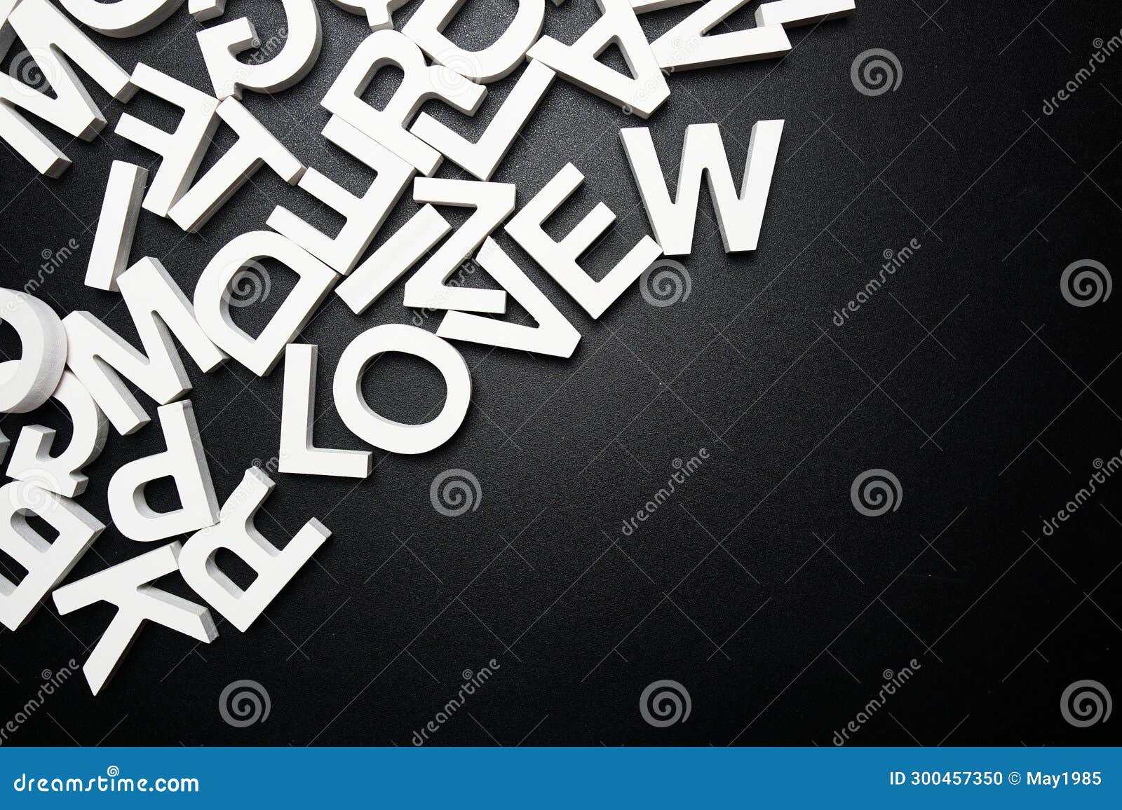 Top View Random Wooden Alphabet Letters on Black Background Stock Photo ...