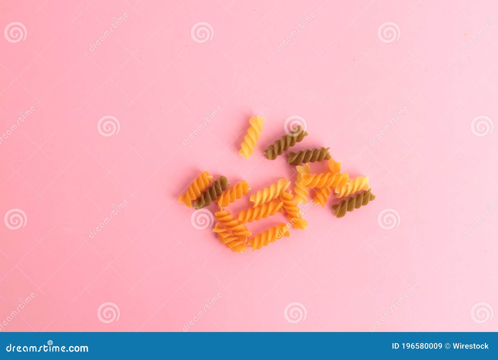 Top View of Raw Pasta on a Pink Background Stock Image - Image of ...