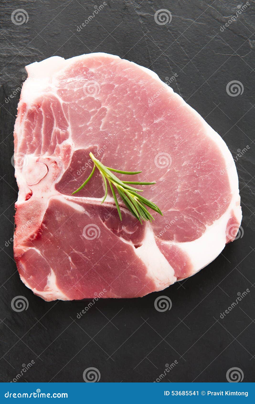 Top View Raw Pork Chop on Blackboard Stock Image - Image of beefsteak ...