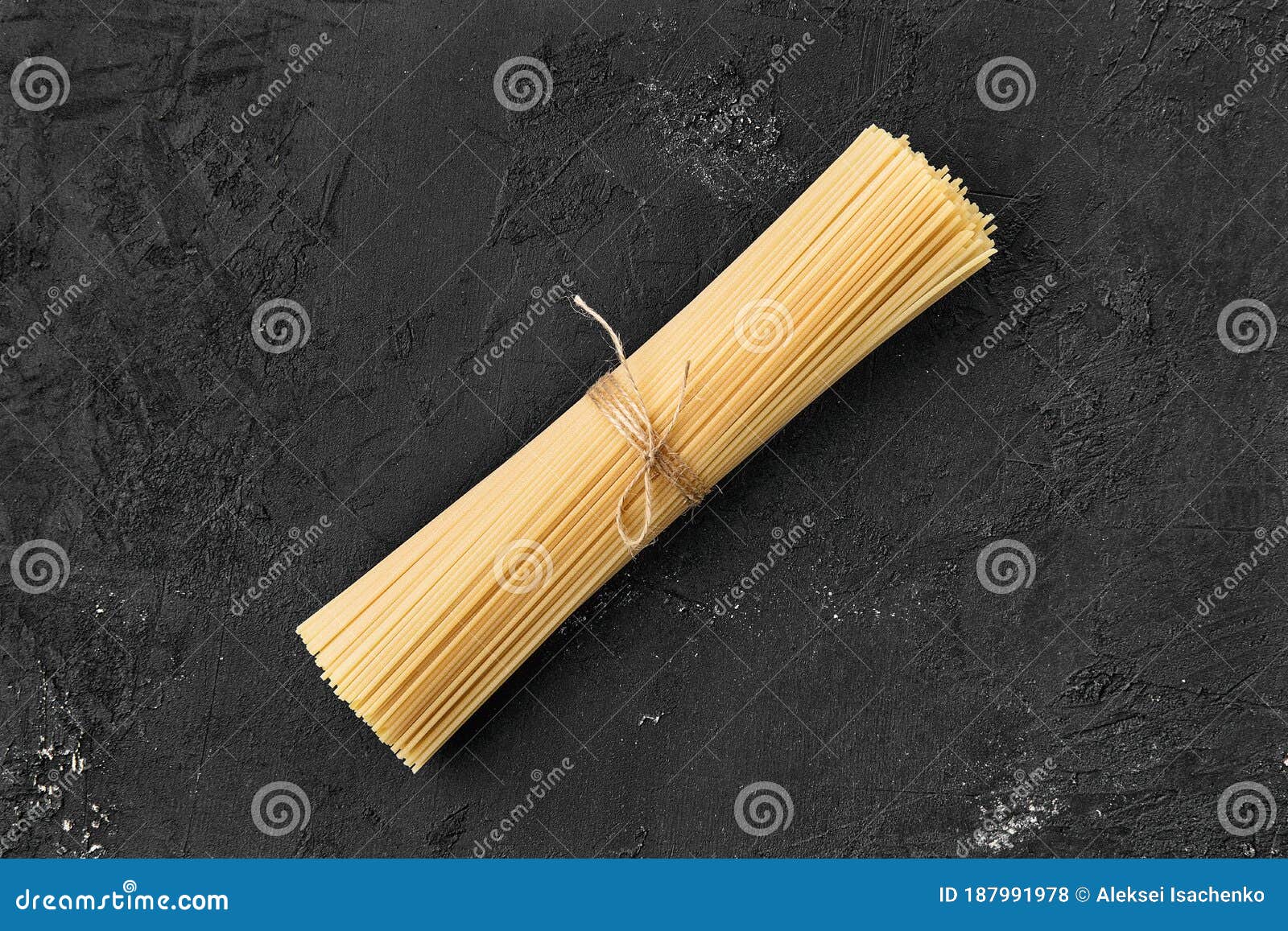 Top View of Raw Spaghetti on Black Stock Photo - Image of fresh ...