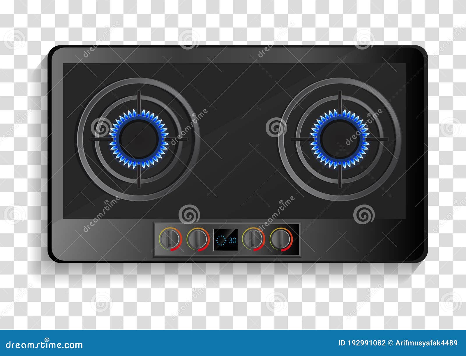 Top View of Realistic Kitchen Stove Stock Vector - Illustration of ...