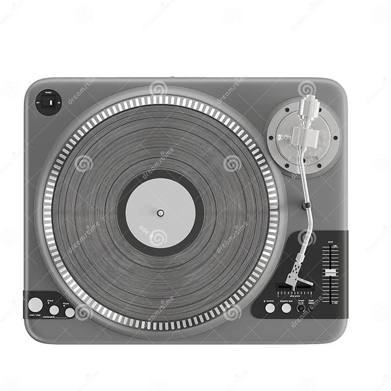 Top View of a Record Player Isolated on a White Background. Stock Image ...
