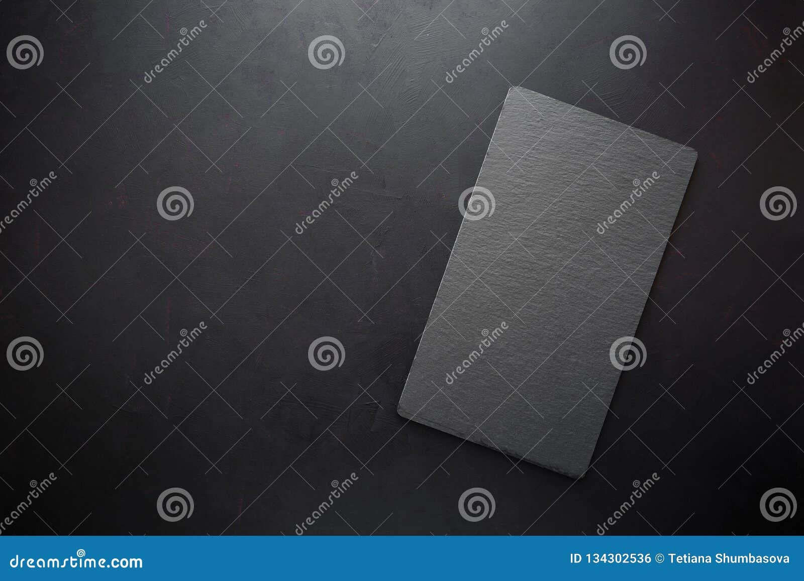 Top View on Rectangle Black Slate Plate on Rustic Dark Background. Copy ...