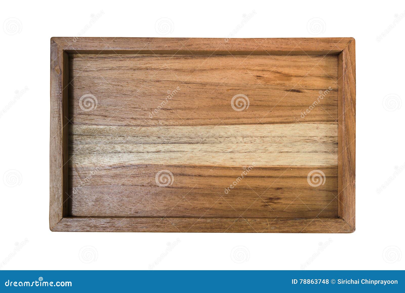 Top View Rectangle Wood Plate on White Background Stock Photo - Image ...