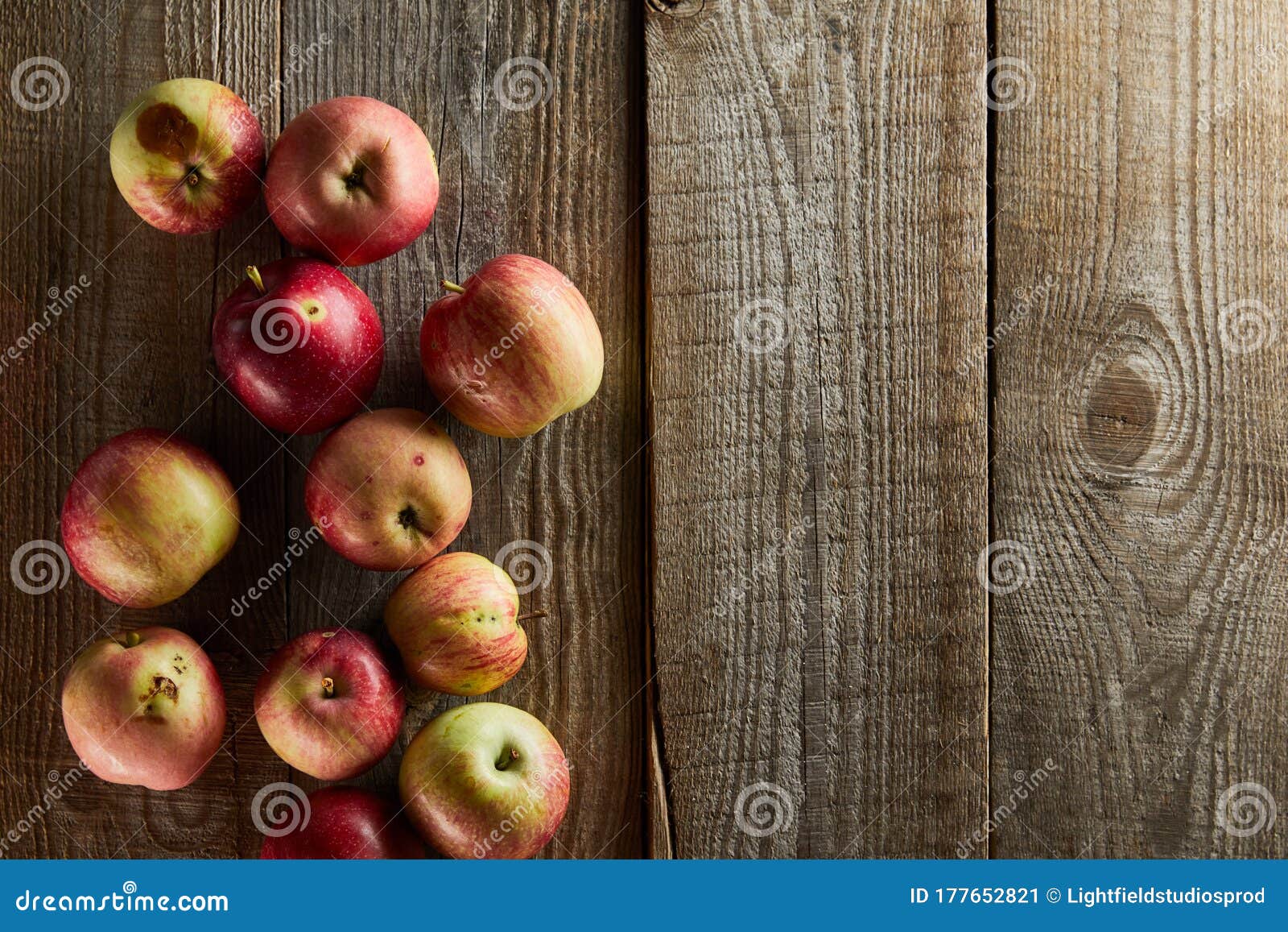 View of Red Apples on Brown Stock Image - Image of food, texture: 177652821