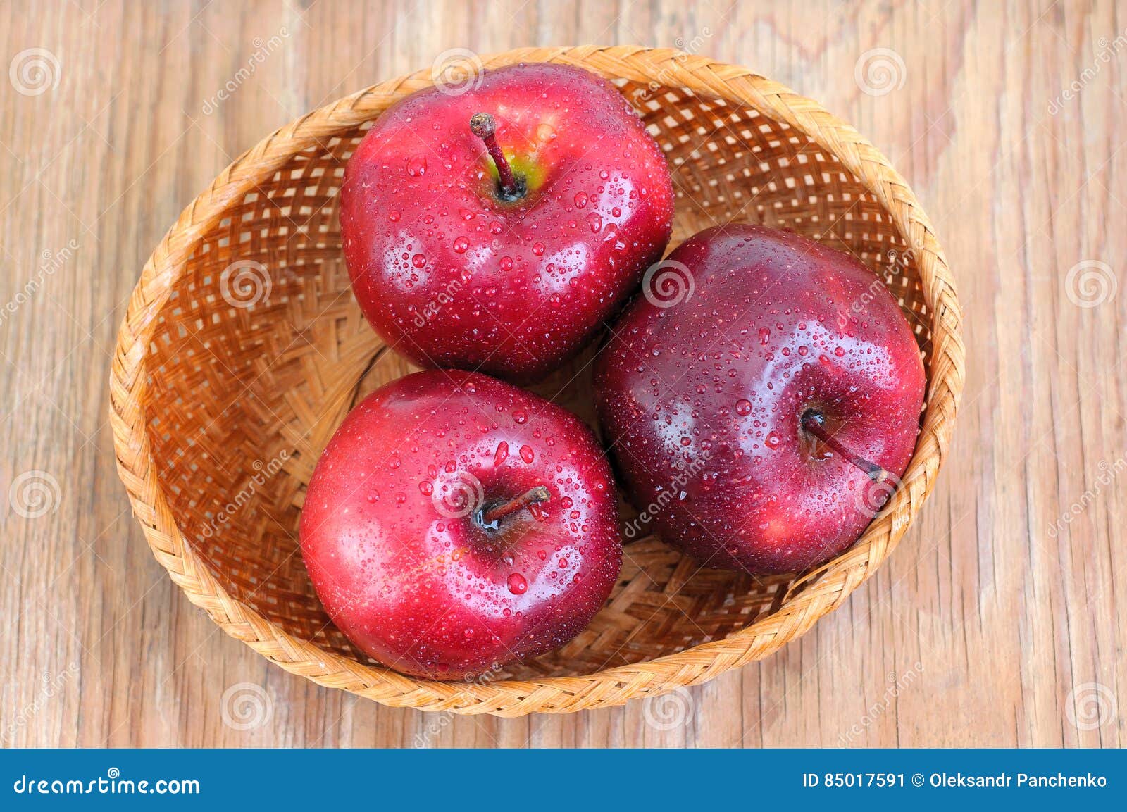 Top View of a Red Apples with Fresh Water Drops Stock Image - Image of ...