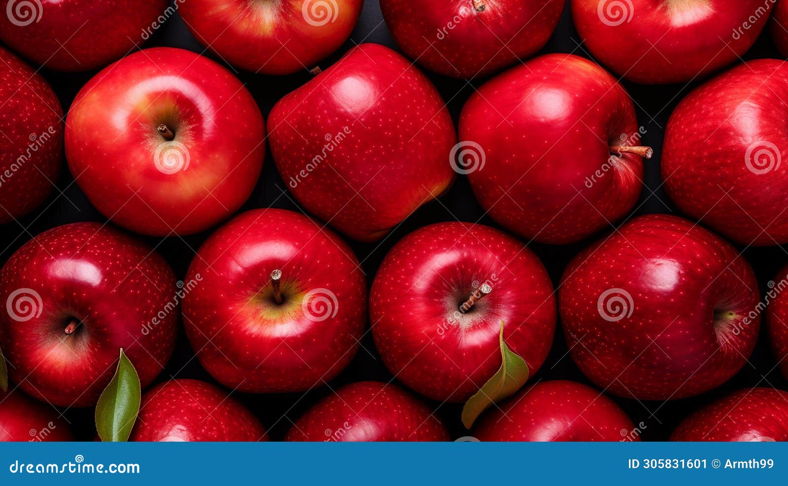 Top View of Red Apples Pattern on Black Background Stock Illustration ...