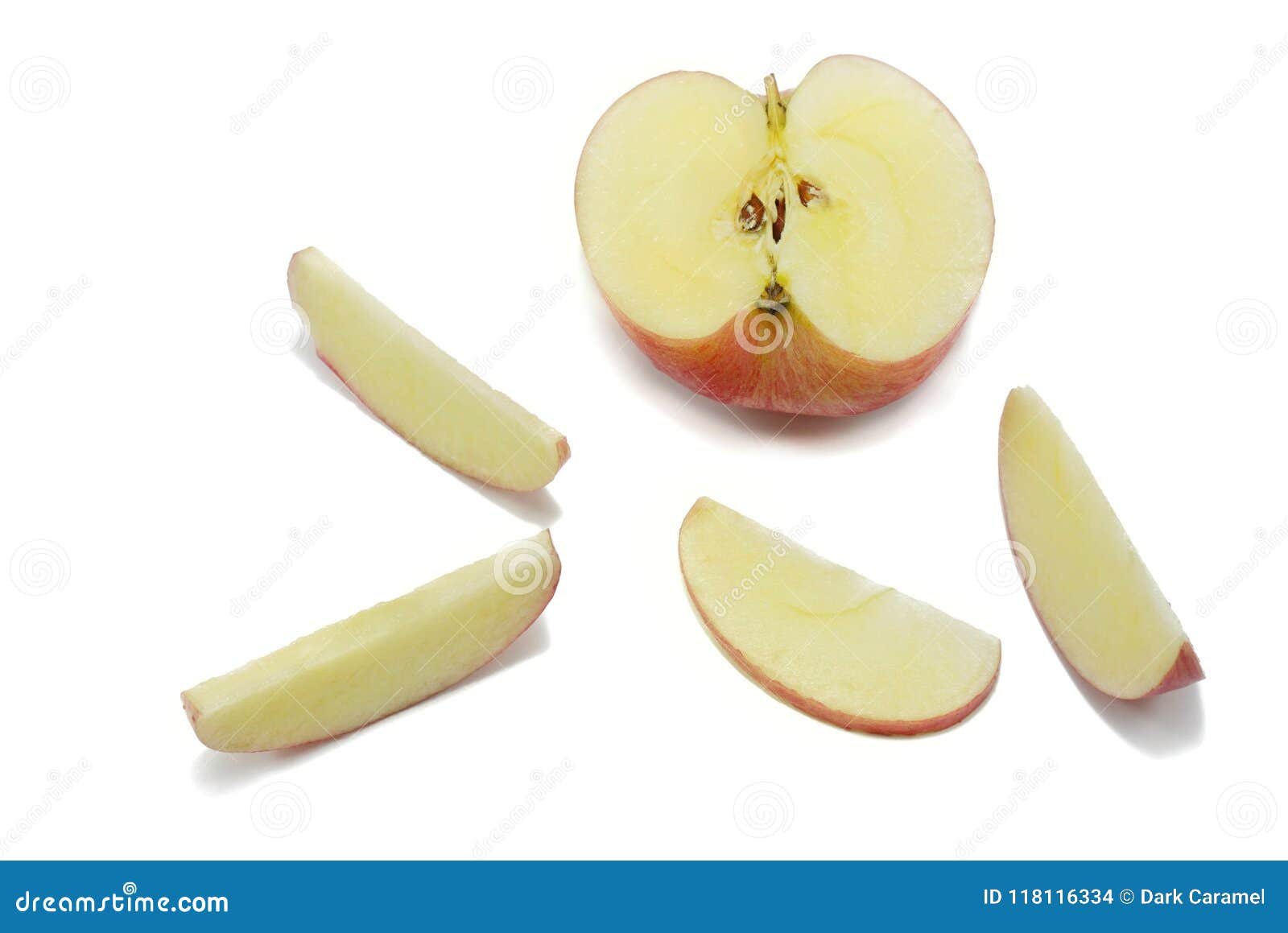 Top View Red Apples with Slices Isolated. Stock Photo - Image of ...